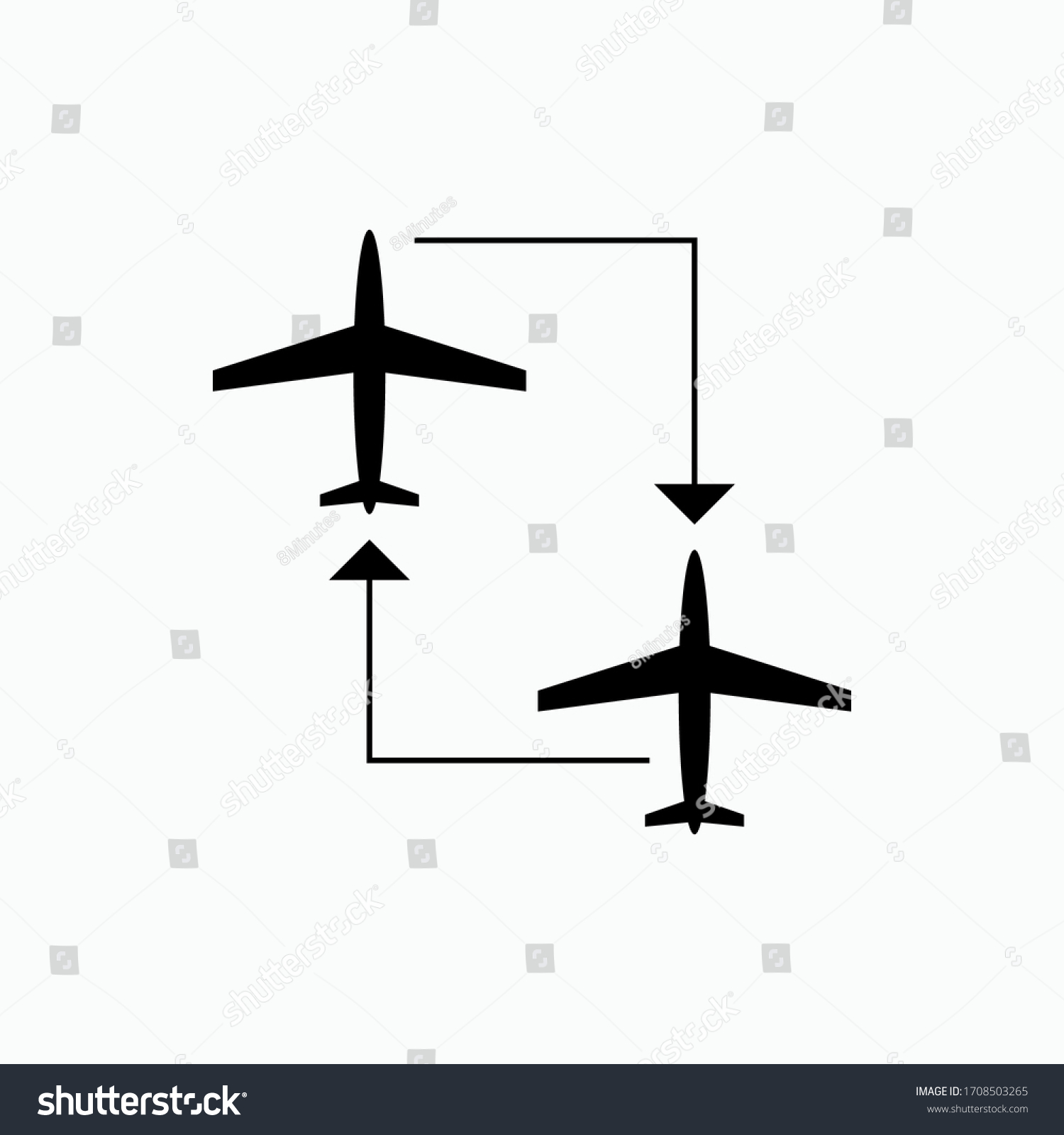 Flight Transfer Icon Transportation Symbol Vector Stock Vector (Royalty ...