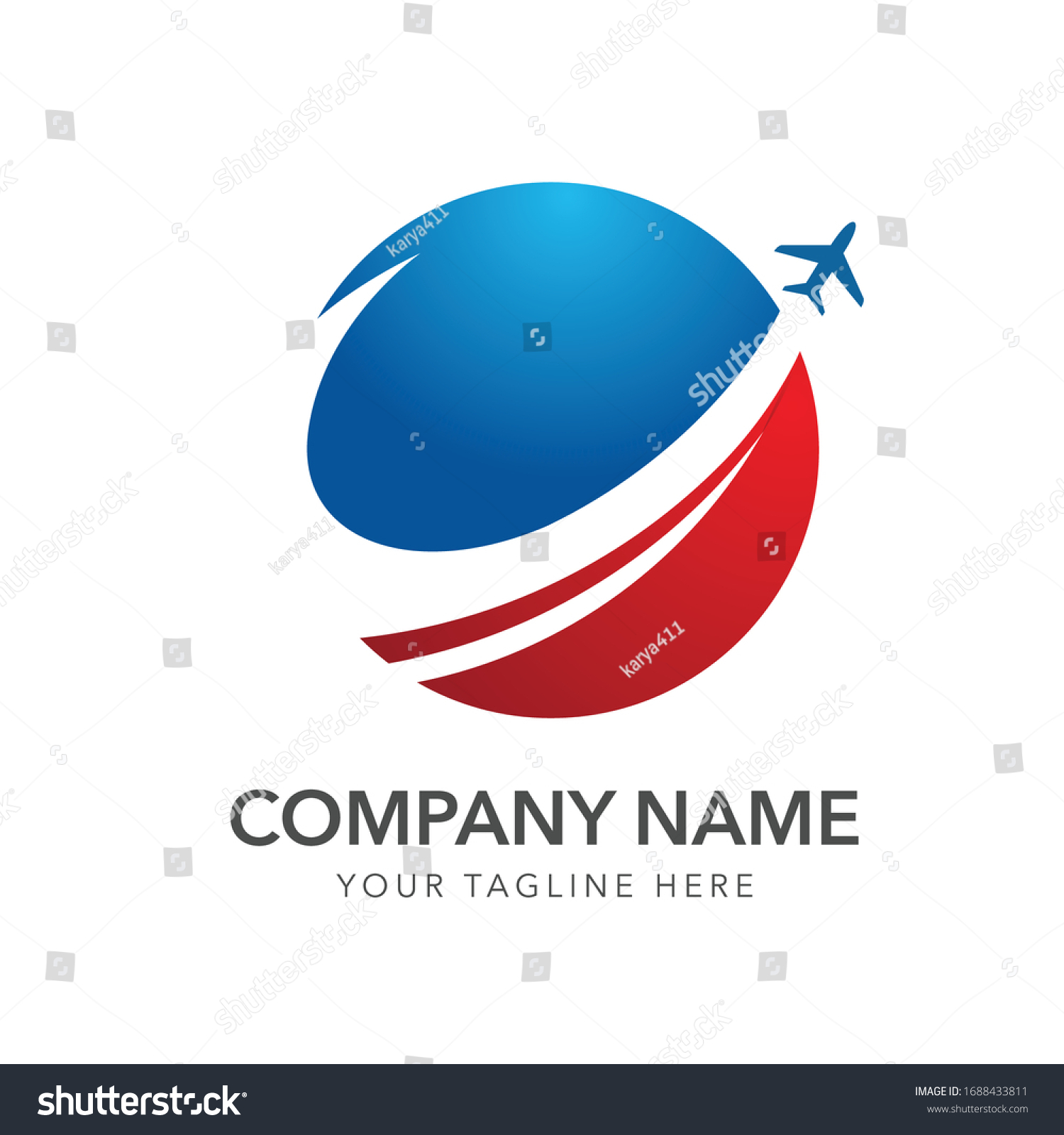 Flight Travel Logo Design Vector Stock Vector (Royalty Free) 1688433811