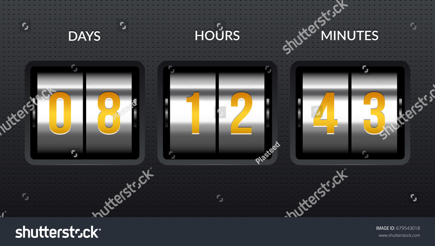 Flipclock Countdown Timer 3d Realistic Metal: เวกเตอร์สต็อก (ปลอดค่าลิขสิทธิ์) 679543018 ...
