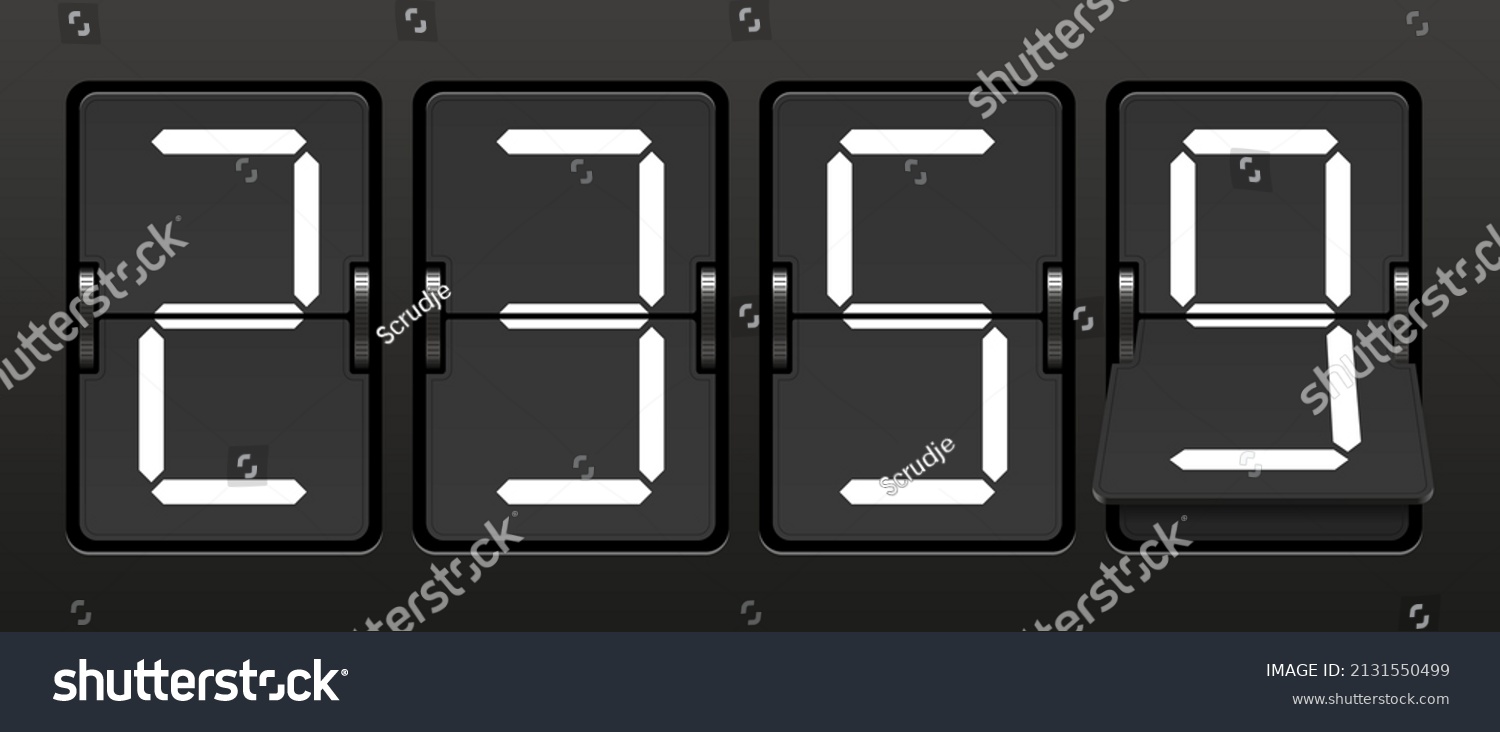 Flip Clock Vector Illustration Isolated On Stock Vector (Royalty Free ...