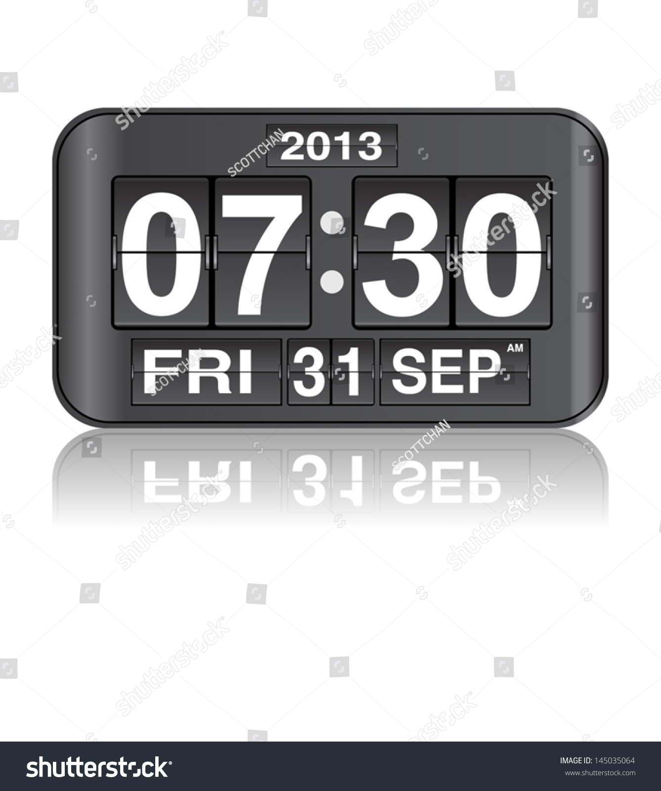 Flip Clock Date Timer Vector Illustration Stock Vector (Royalty Free ...
