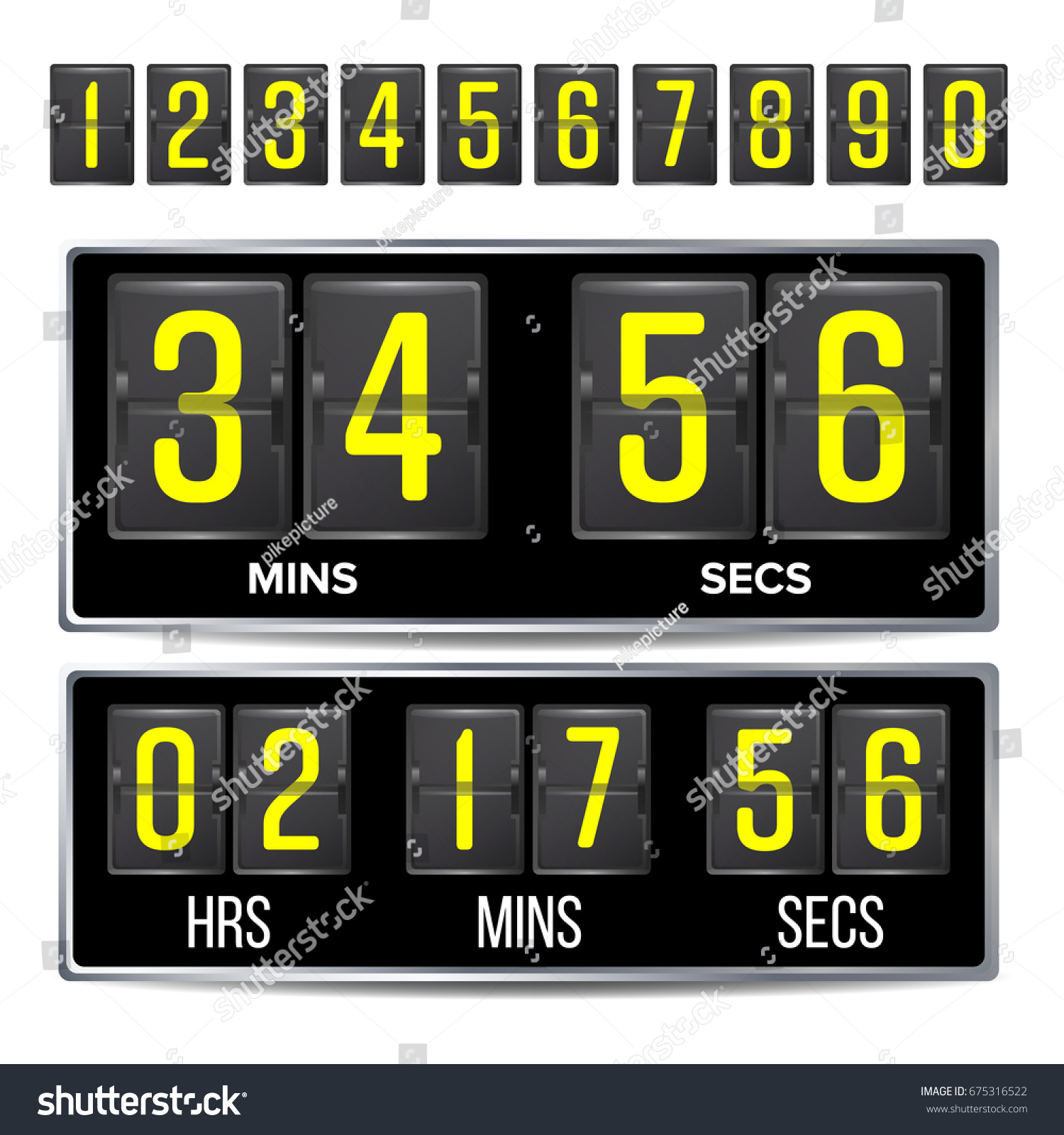 Flip Countdown Timer Vector Black Flip: vector de stock (libre de ...