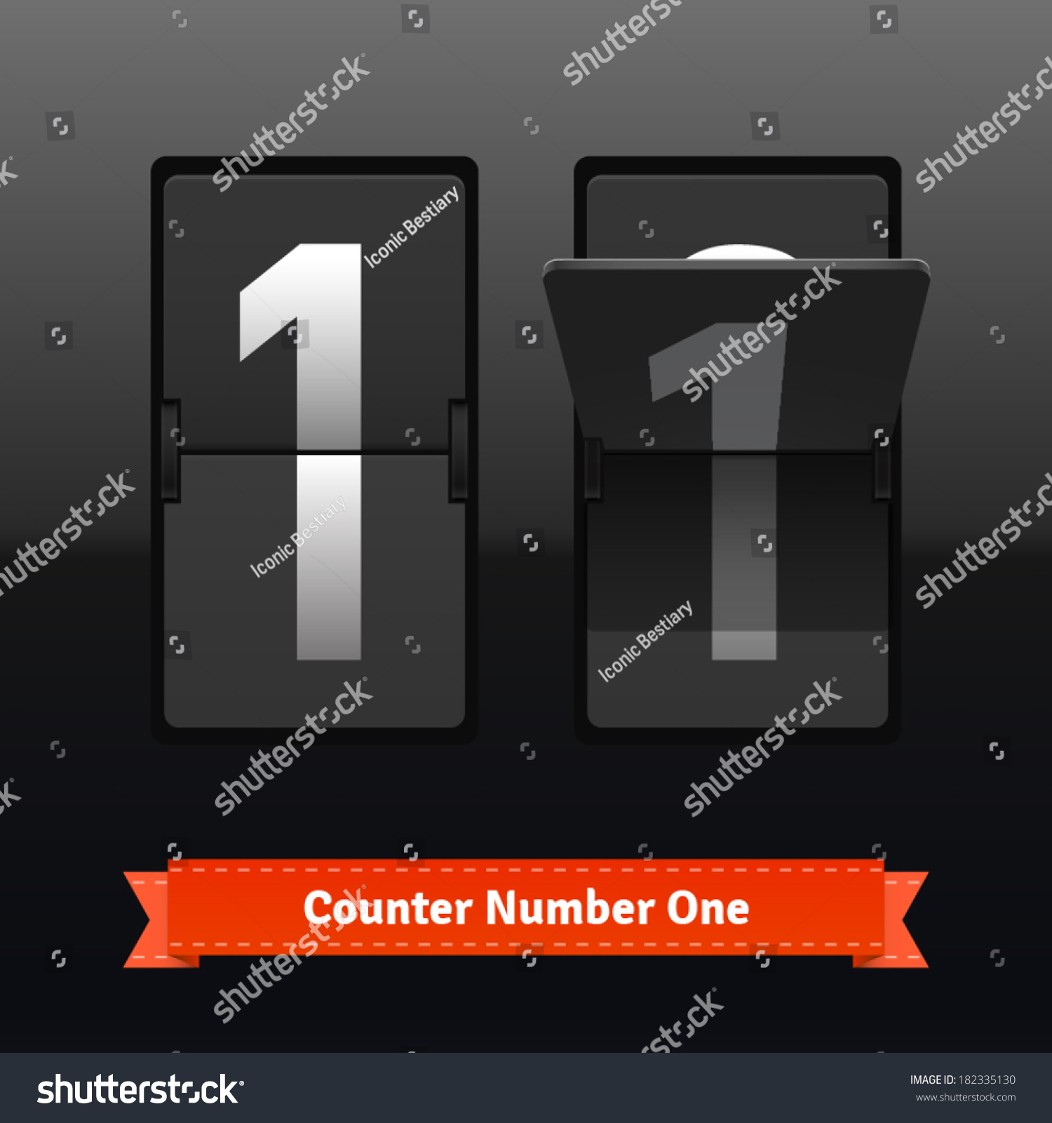 Flip Counter Template Number One Highly Stock Vector (Royalty Free ...