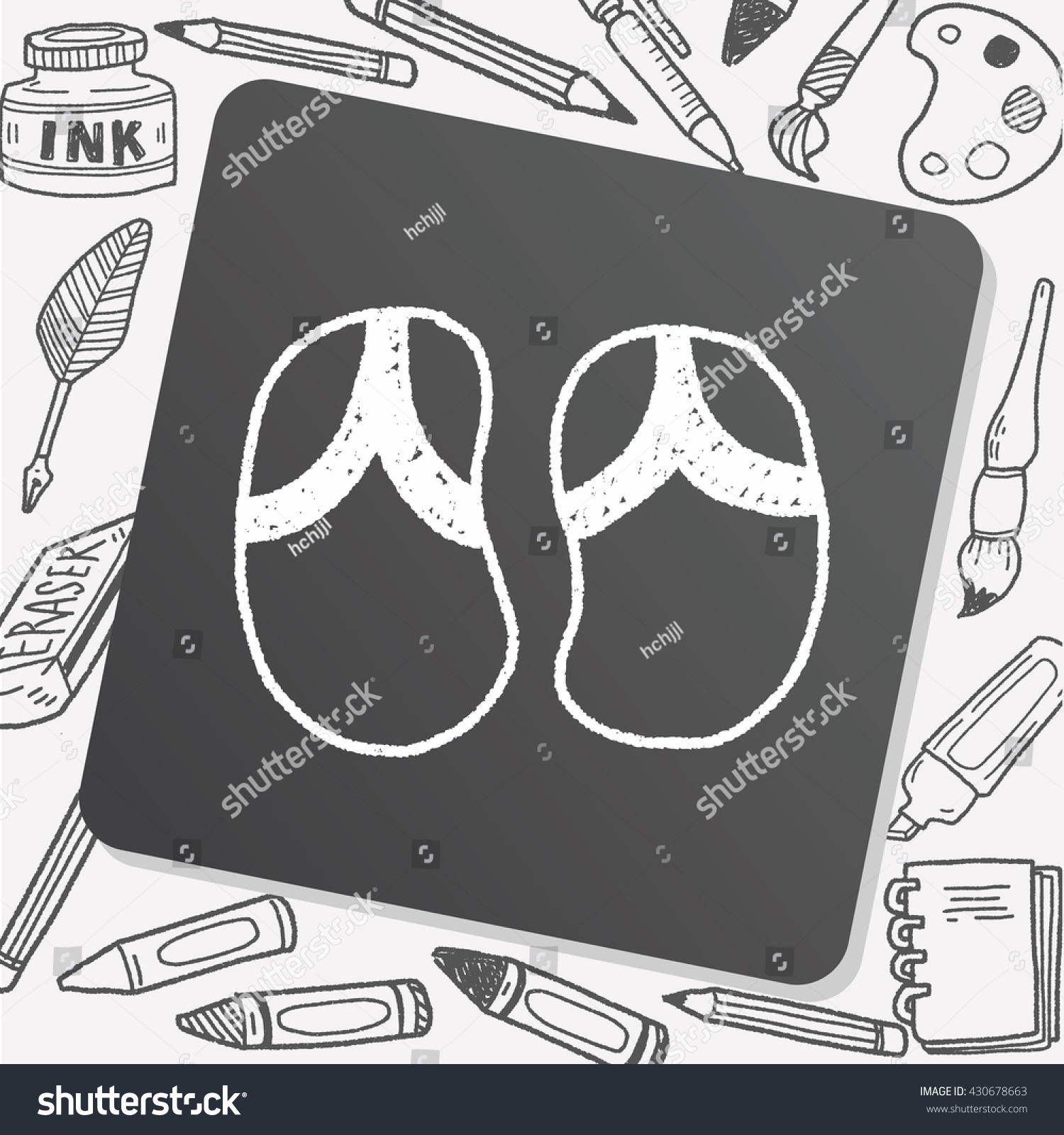Flip Flop Doodle Drawing Stock Vector (Royalty Free) 430678663 ...