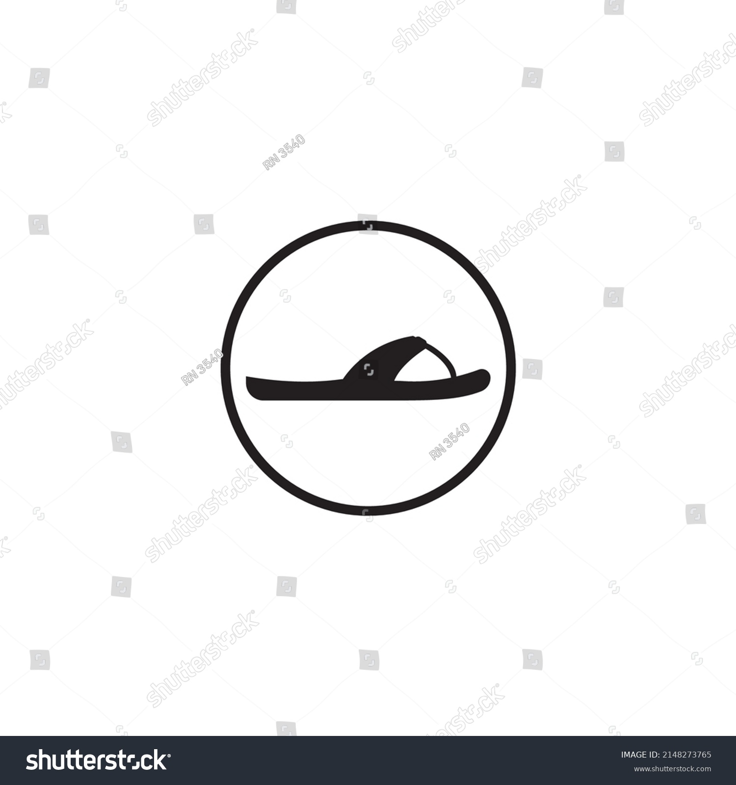 Flipflops Logo Vector Illustration Simple Design Stock Vector (Royalty ...