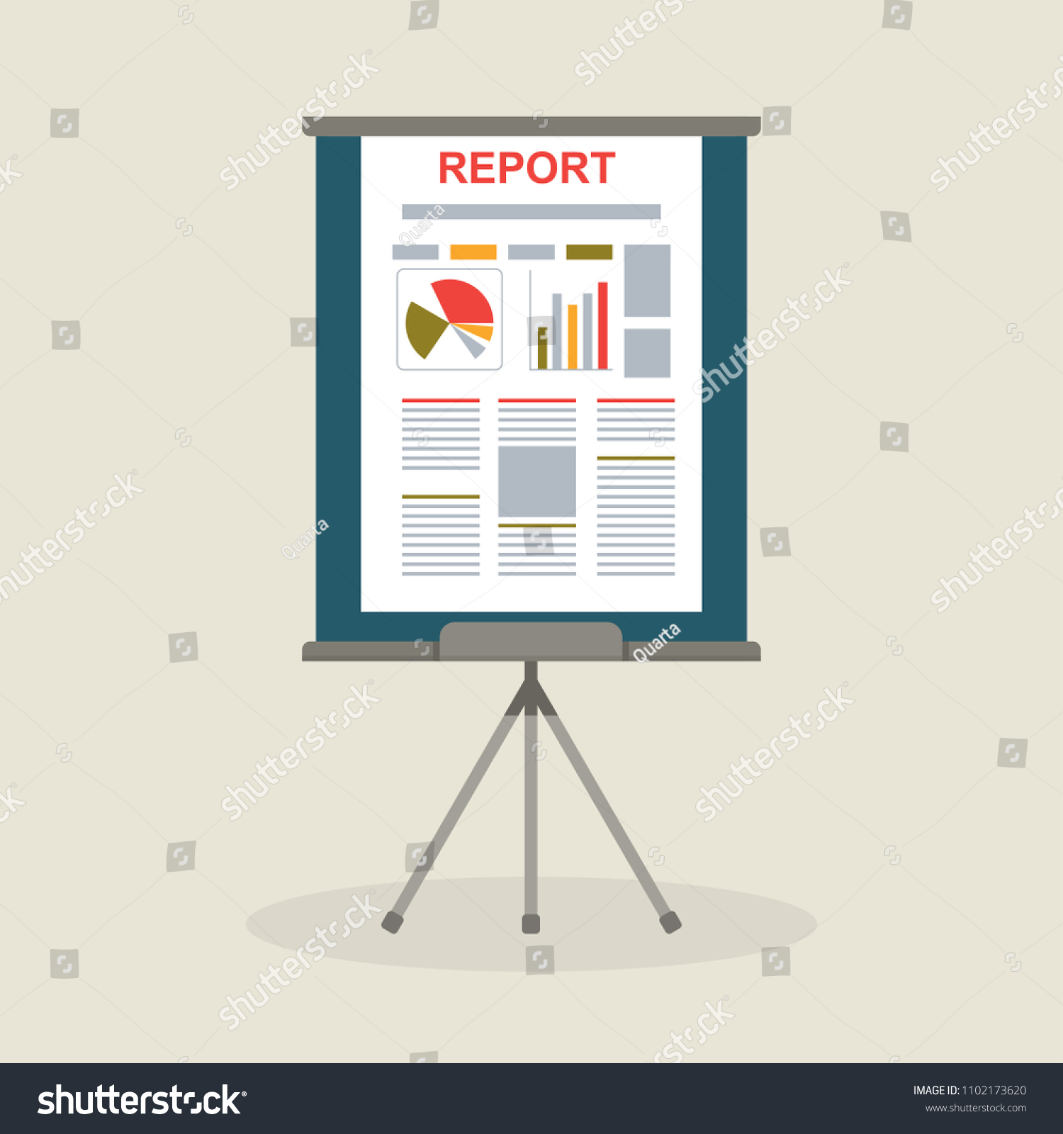 Flipchart Presentation Cartoon Flat Vector Illustration Stock Vector ...