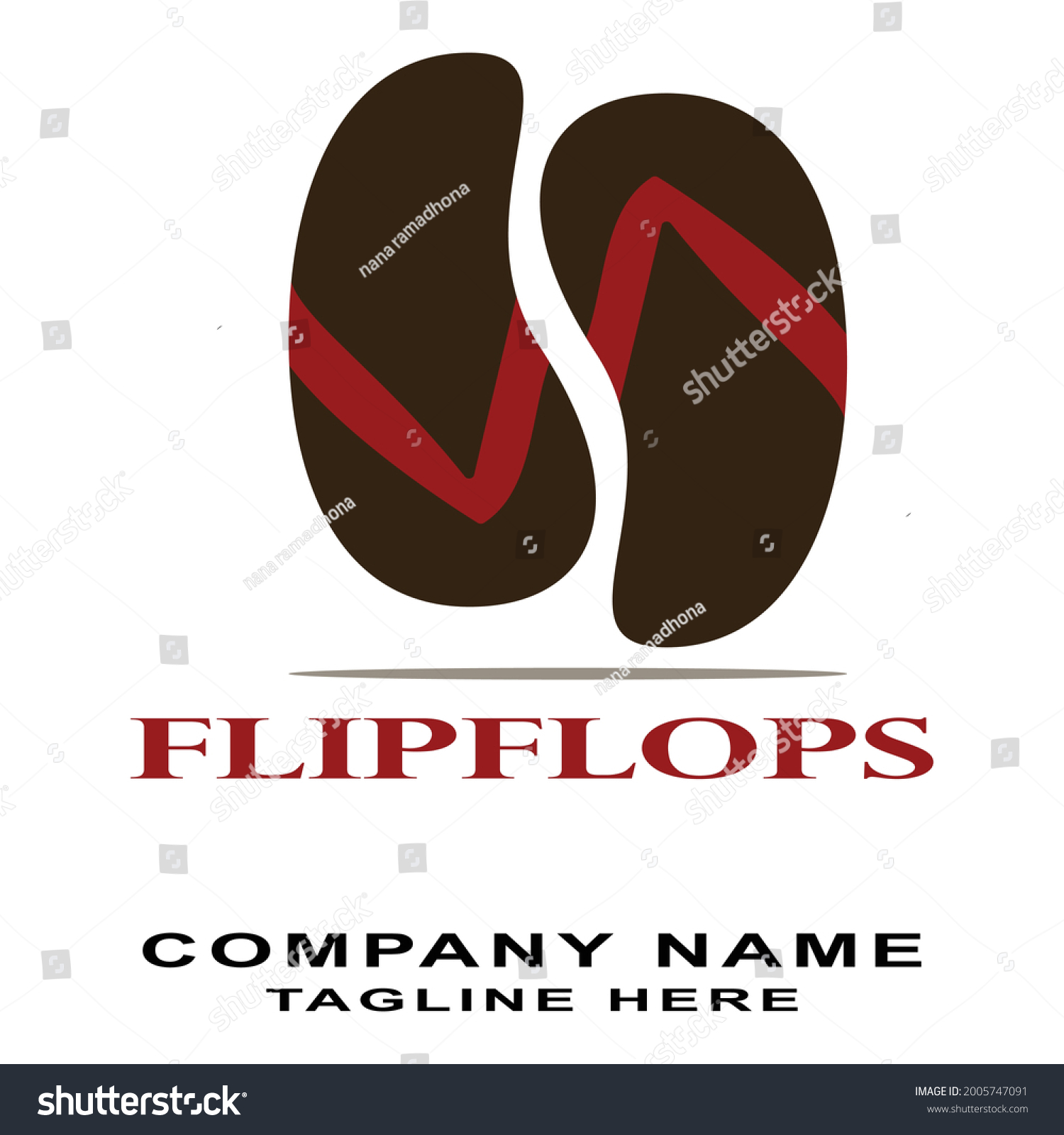 Flipflops Illustration Logo Design Vector Stock Vector (Royalty Free ...