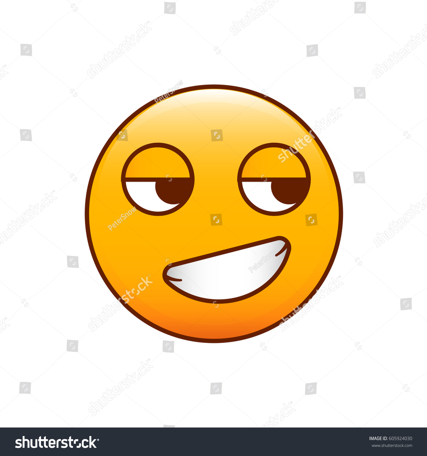 Flirting Emoticon Vector Smiley Stock Vector (Royalty Free) 605924030 ...