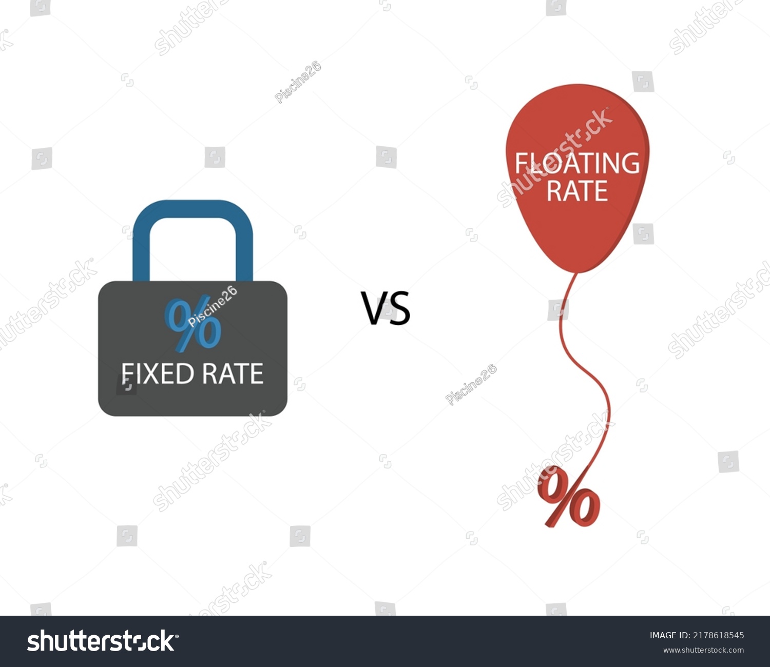 Floating Interest Rate Compare Fixed Interest Stock Vector (Royalty ...