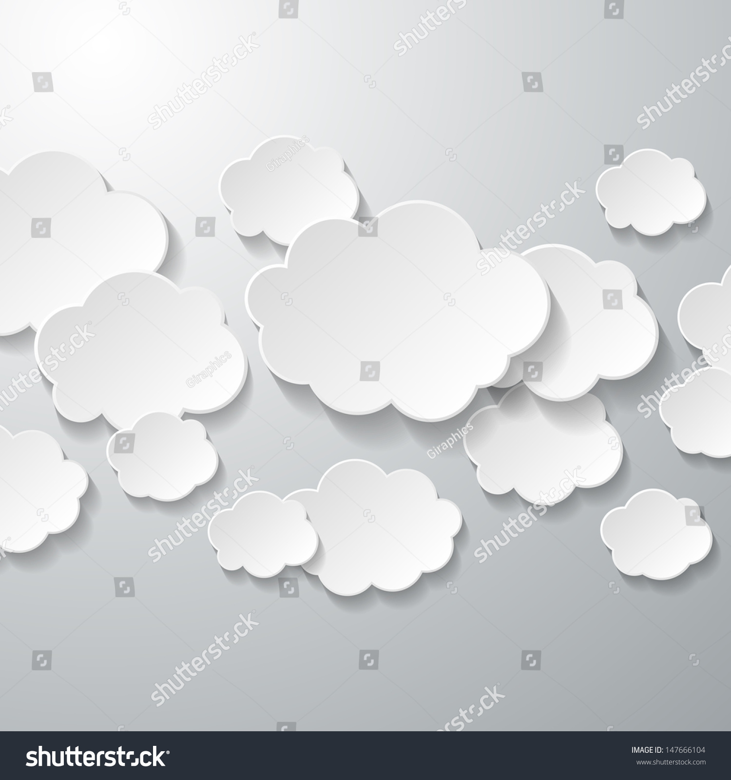 Floating Paper Clouds Background Vector Floating Stock Vector (Royalty ...