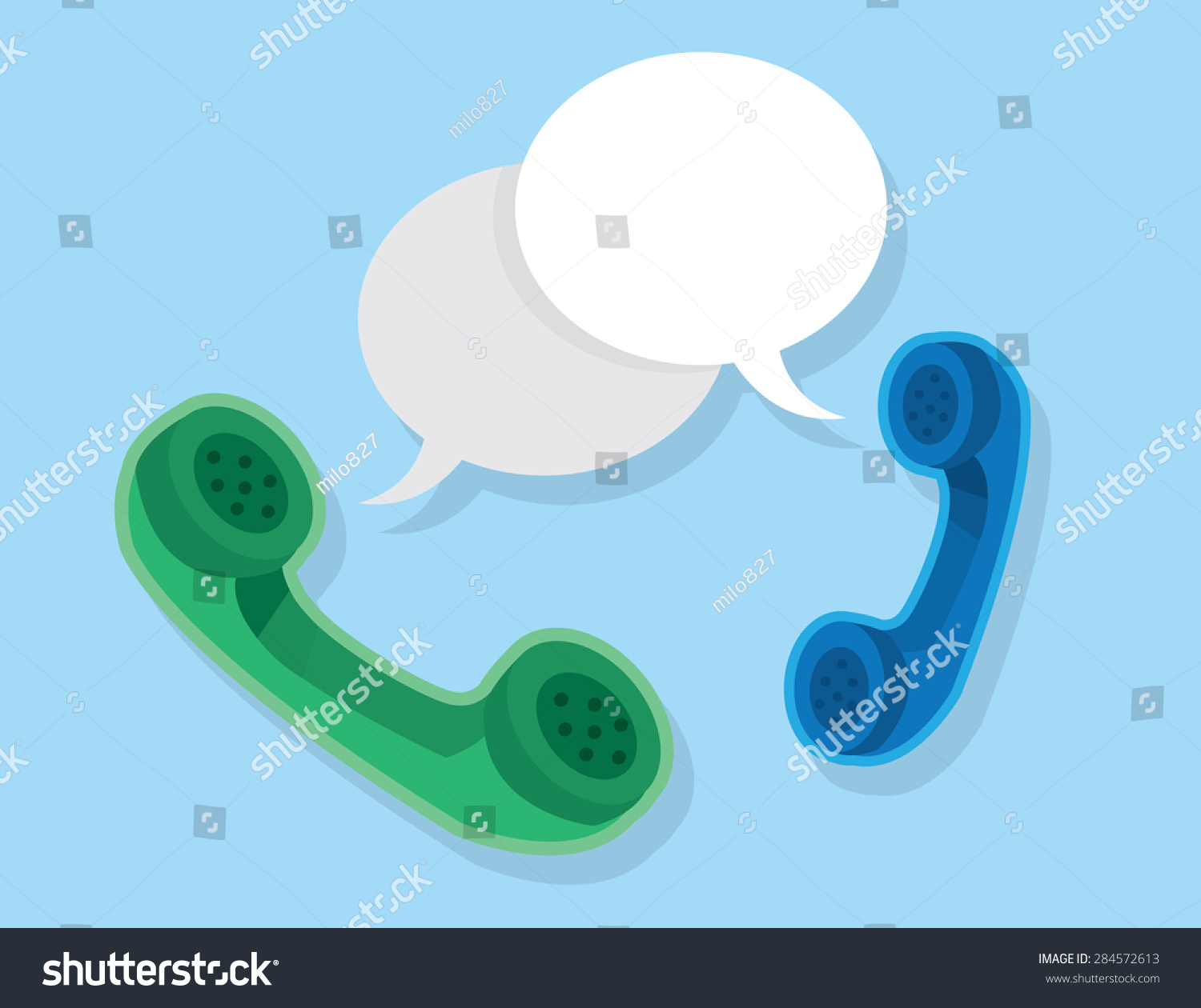Floating Phones Speech Bubbles Stock Vector (Royalty Free) 284572613 ...