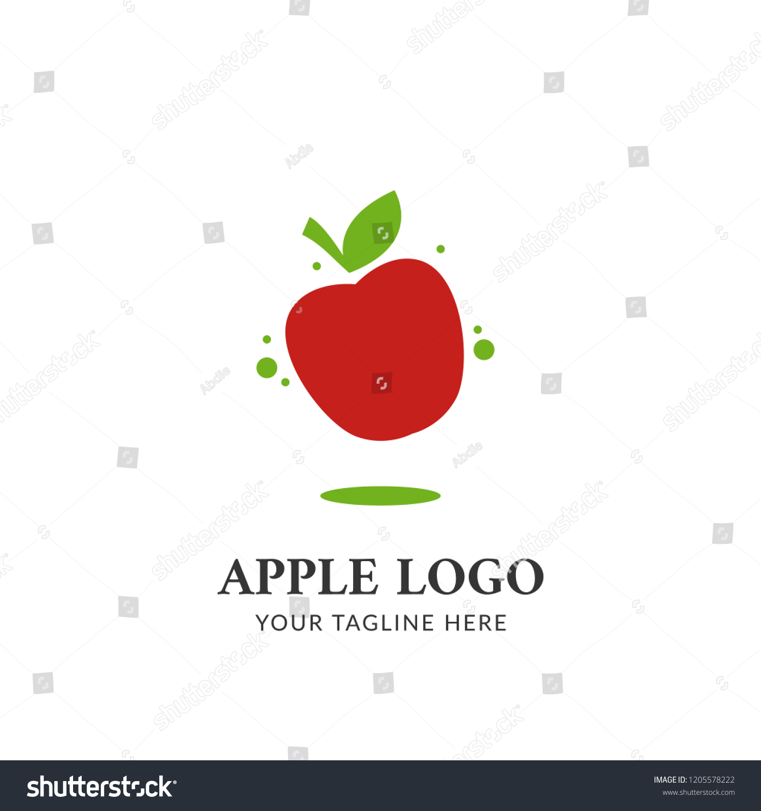 Floating Red Apple Logo Simple Flat Stock Vector (Royalty Free ...