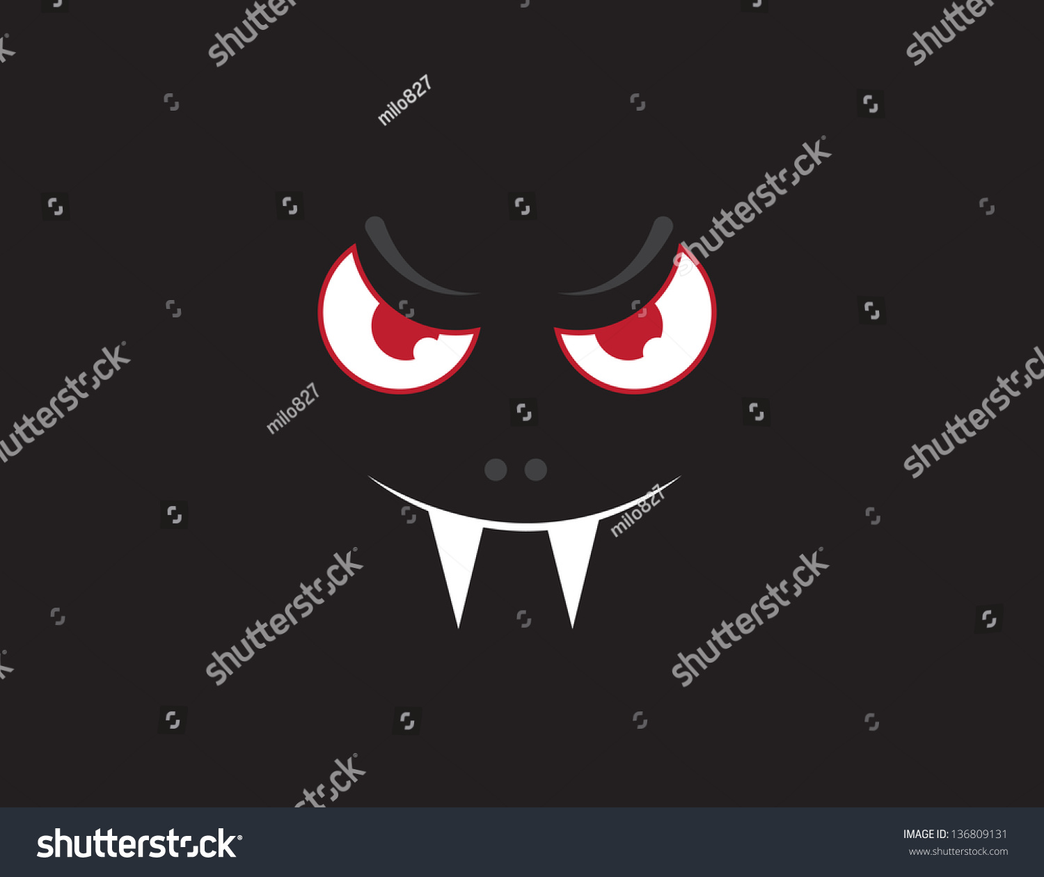 Floating Vampire Bat Face Dark: เวกเตอร์สต็อก (ปลอดค่าลิขสิทธิ์) 136809131