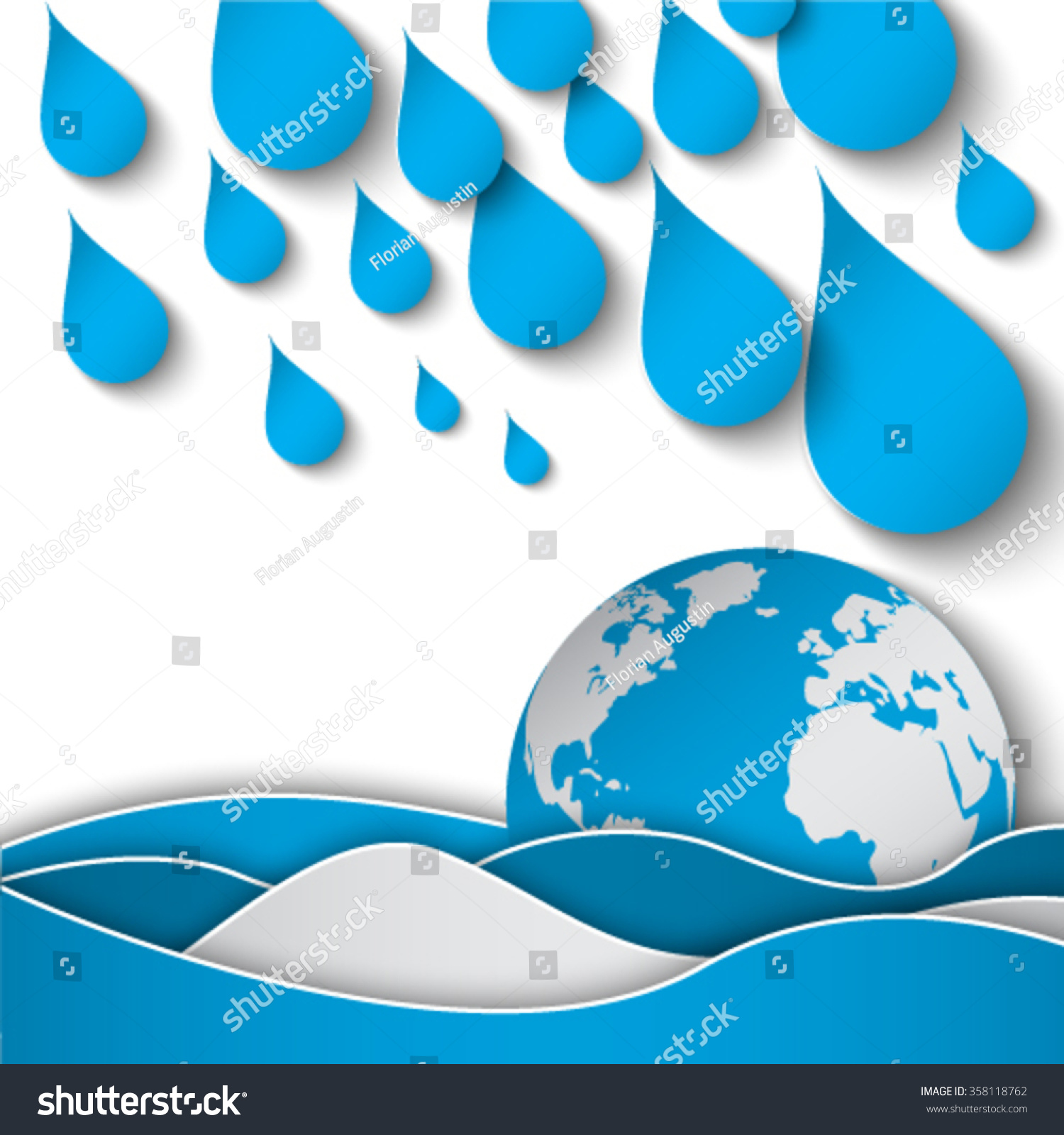 Flooding Earth Concept Stock Vector (Royalty Free) 358118762