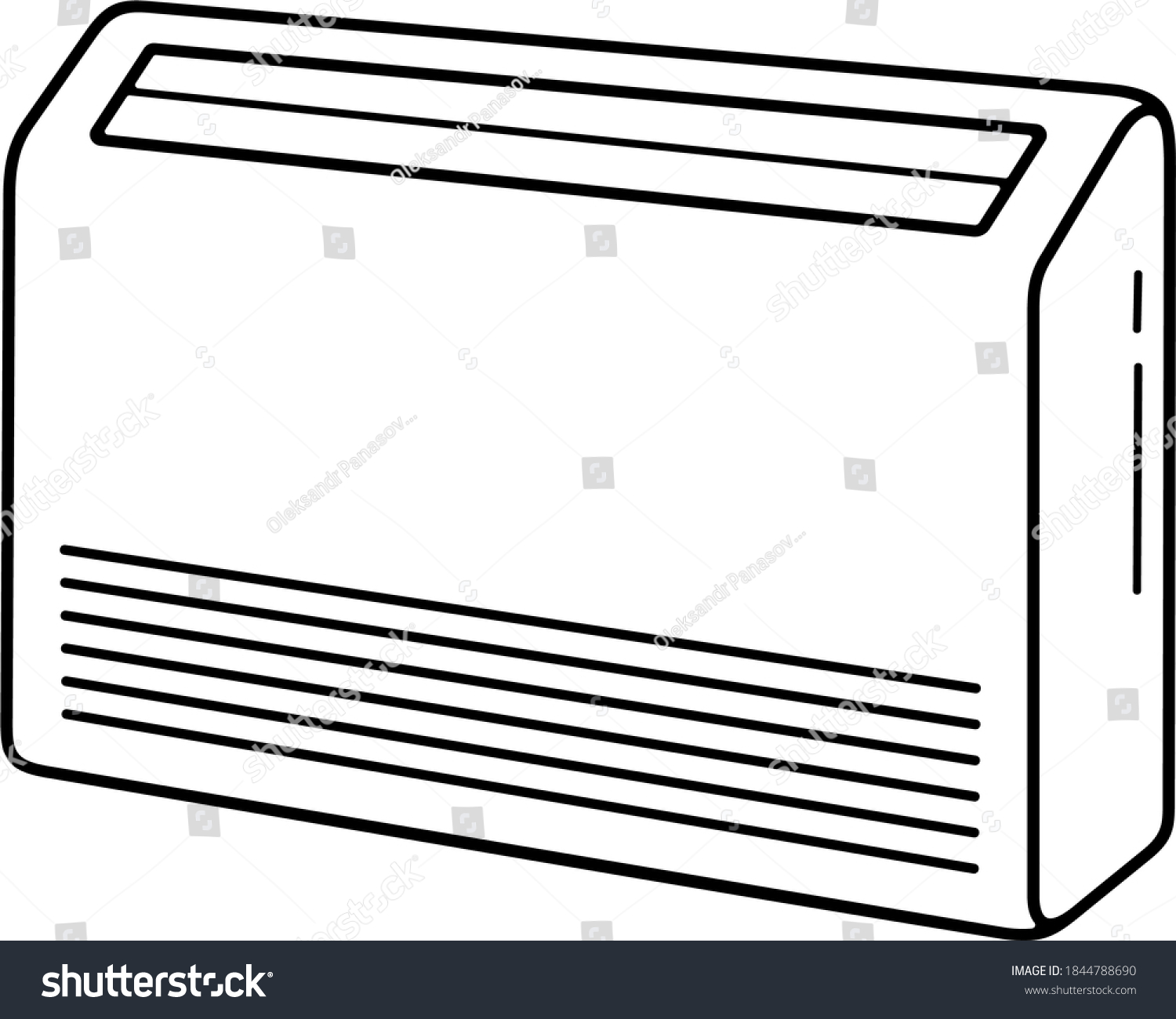 Floorceiling Air Conditioner Vector Outline Icon: เวกเตอร์สต็อก (ปลอด ...