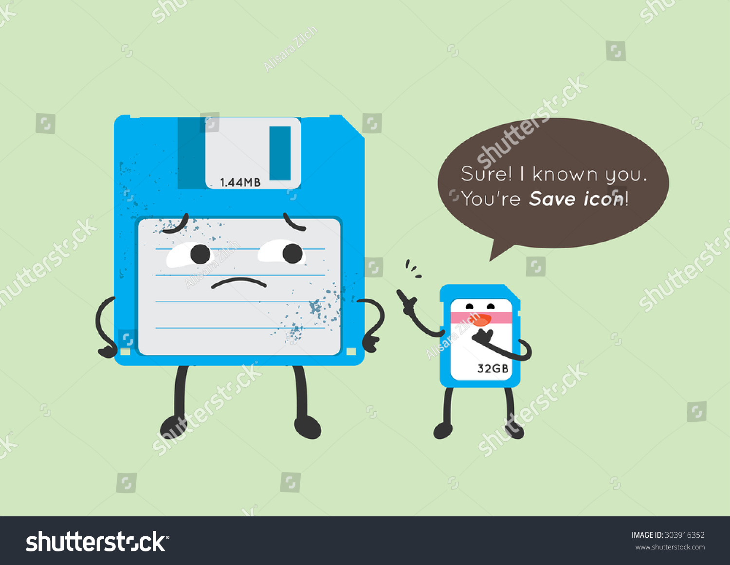 Floppy Disk Memory Card Gag Illustration: เวกเตอร์สต็อก (ปลอดค่า ...