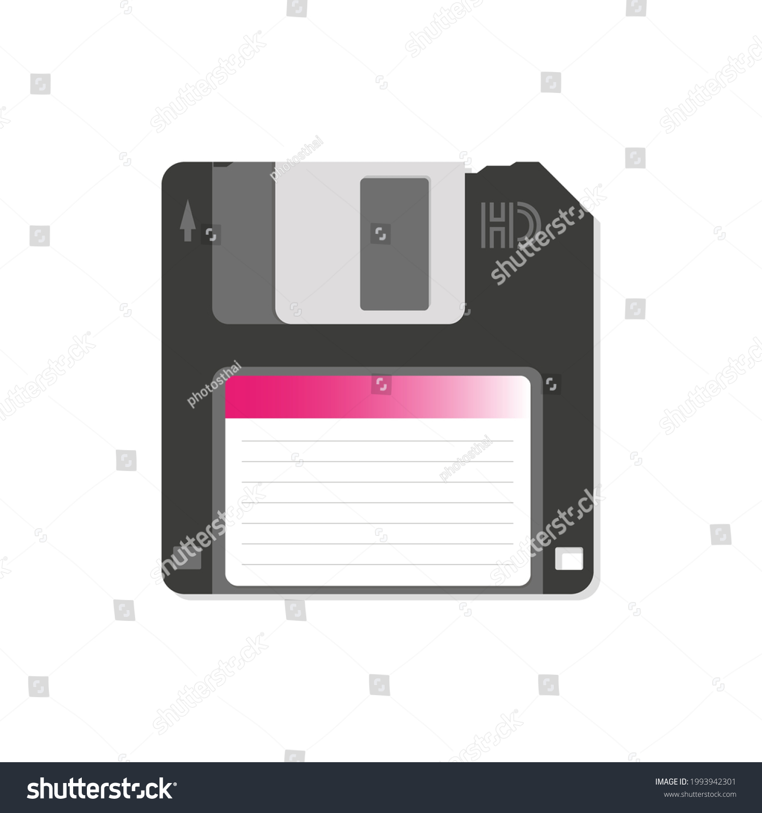 Floppy Disk Drivea Front Side Object Stock Vector (Royalty Free ...