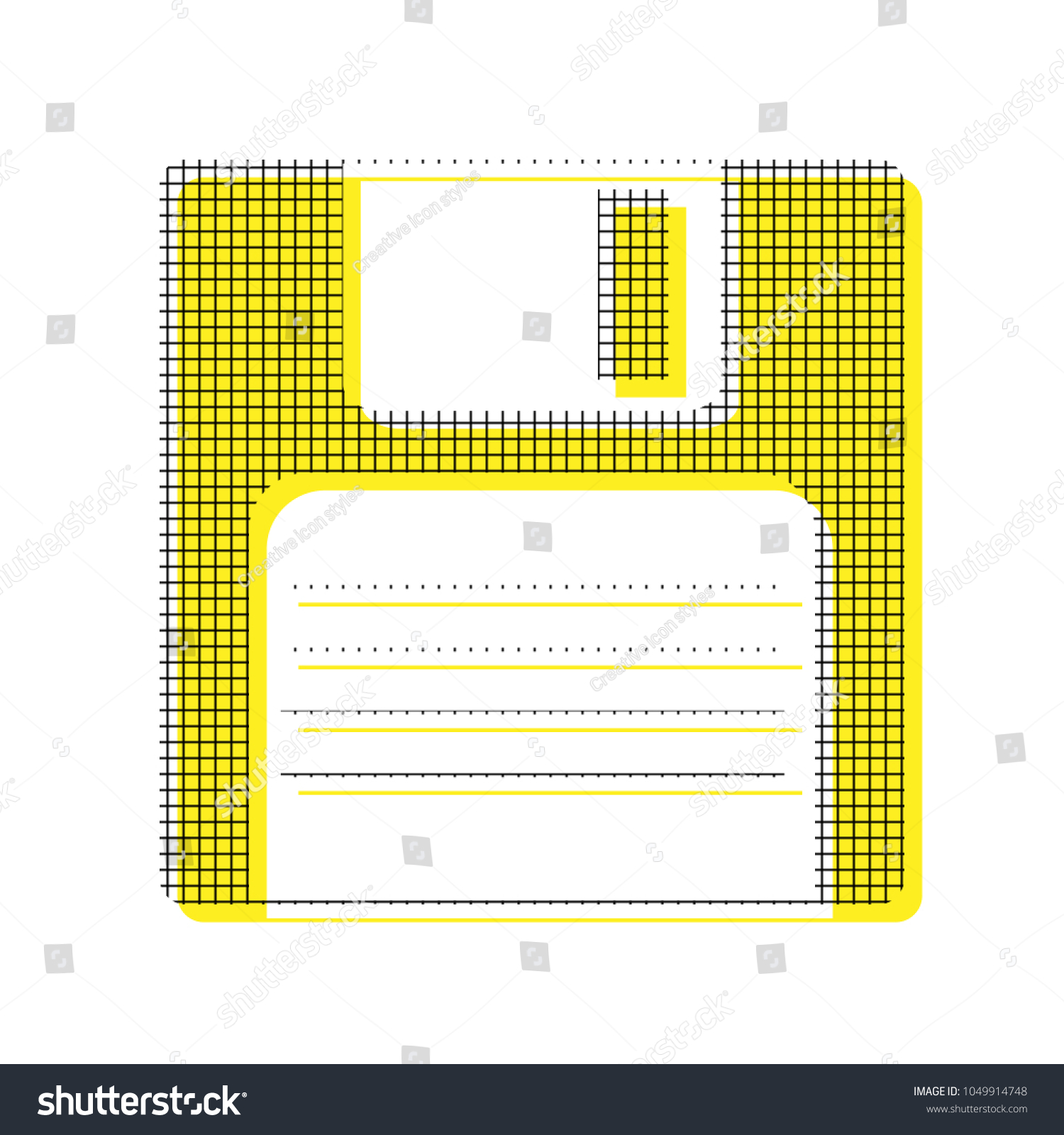Floppy Disk Sign Vector Yellow Icon Stock Vector (Royalty Free ...
