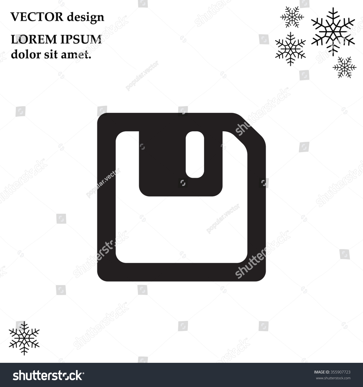 Floppy Diskette Symbol Store Information Document Stock Vector (Royalty ...