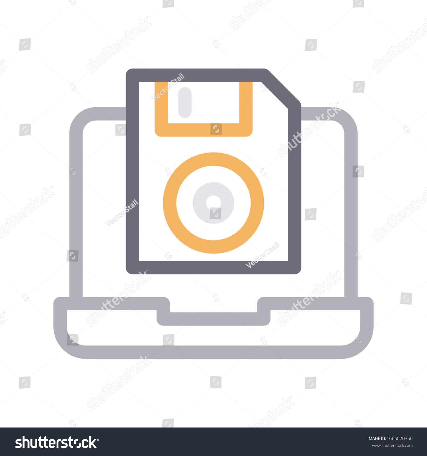 Floppy Vector Color Line Icon Stock Vector (Royalty Free) 1665020350 ...