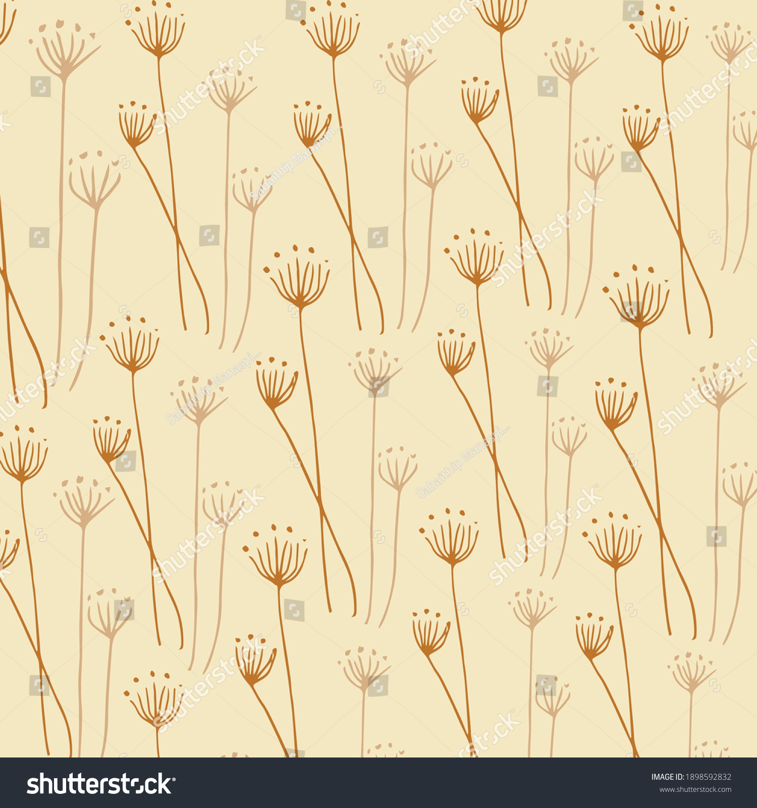 Flora Background Texture Seamless Hand Drawn Stock Vector (Royalty Free ...