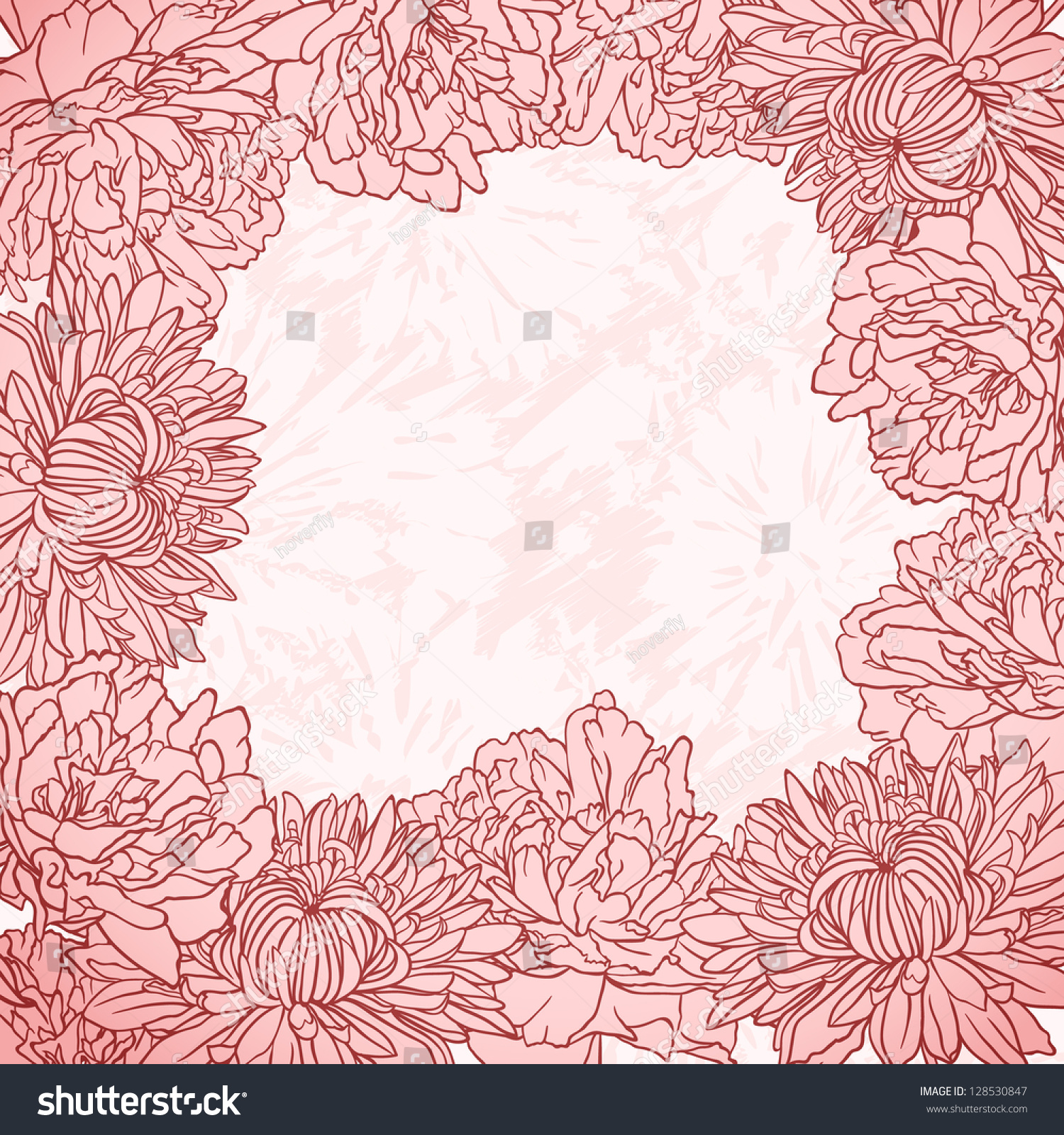 Flora Background Pink Flowers Stock Vector (Royalty Free) 128530847 ...