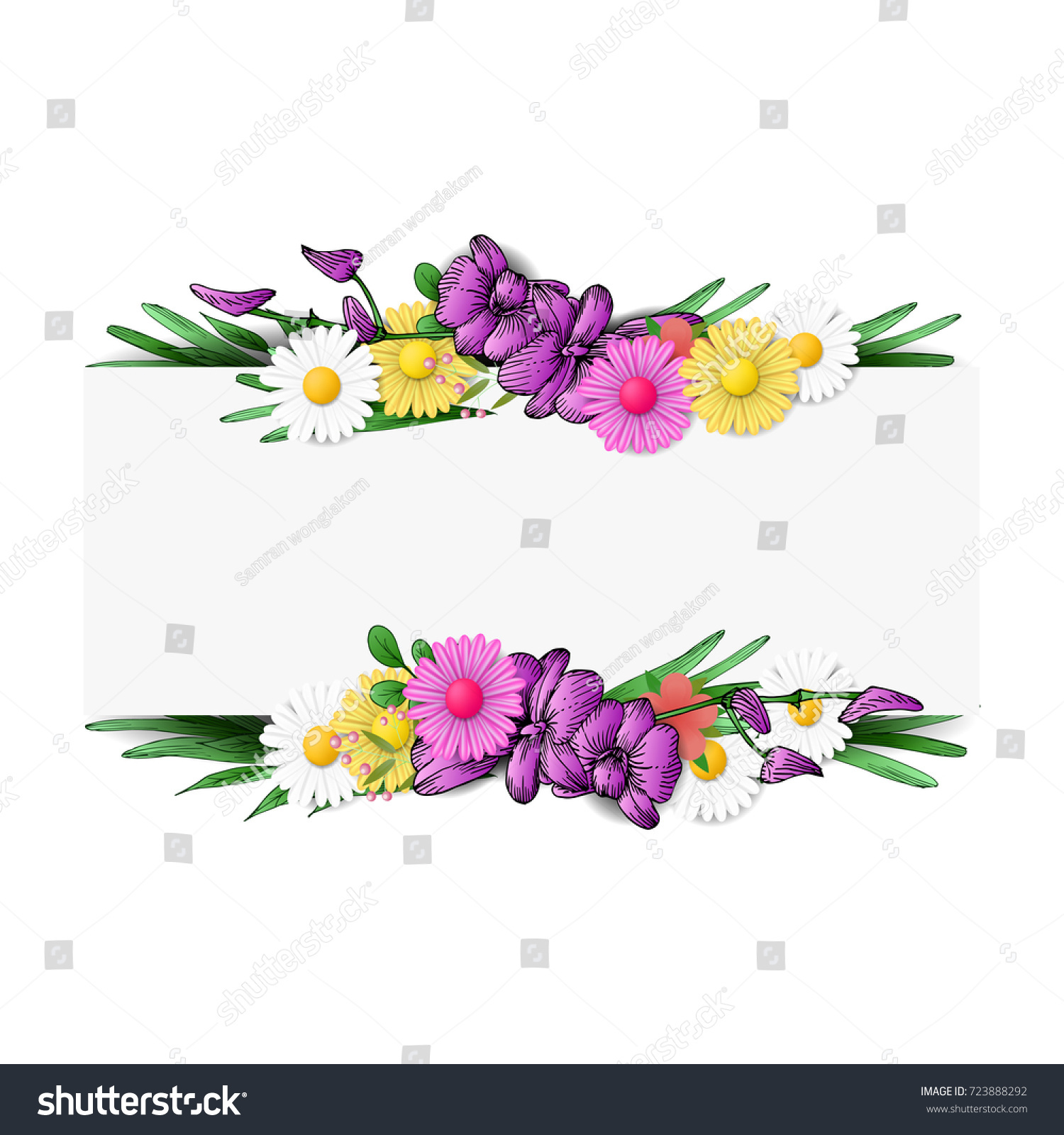 Flora Frame Background Stock Vector (Royalty Free) 723888292