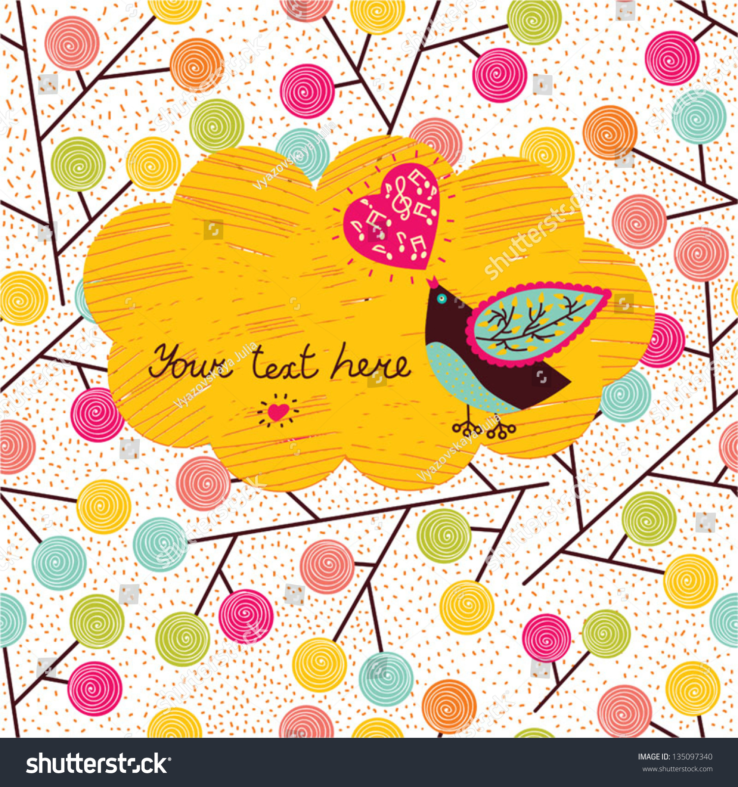 Floral Background Spring Theme Greeting Card Stock Vector (Royalty Free ...
