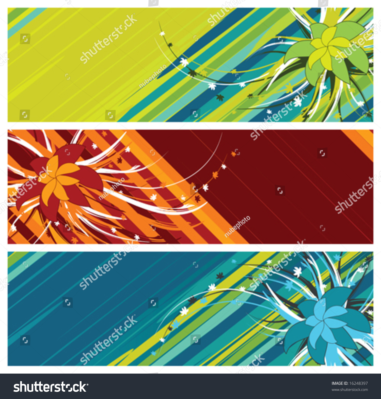 Floral Banners Headers Vector Illustration Stock Vector (Royalty Free ...