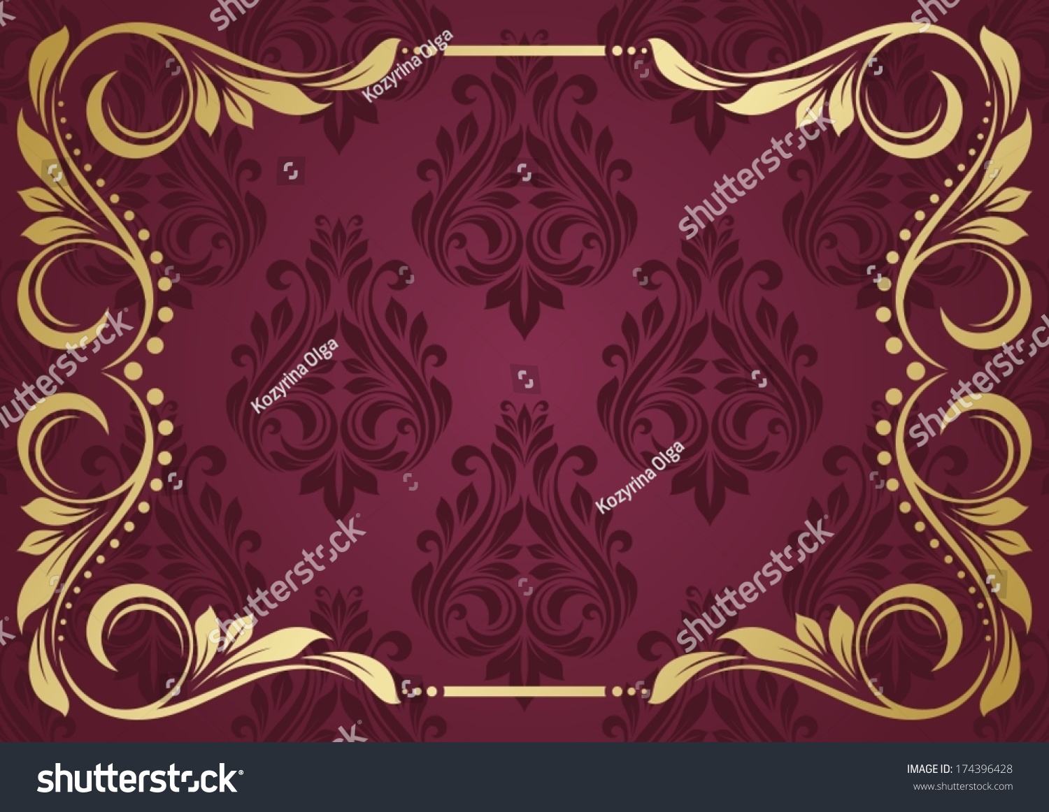 Floral Border Abstract Flower Background Stock Vector (Royalty Free ...