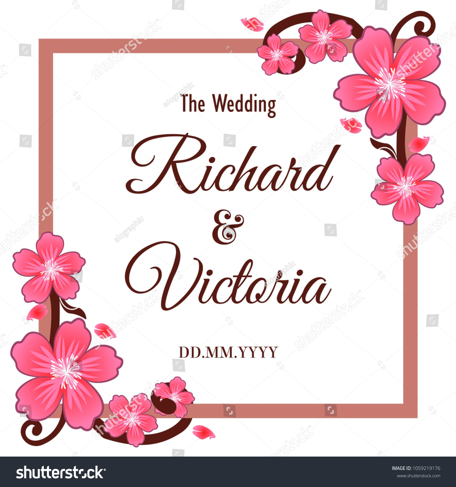 Floral Border Wedding Stock Vector (Royalty Free) 1059219176 | Shutterstock