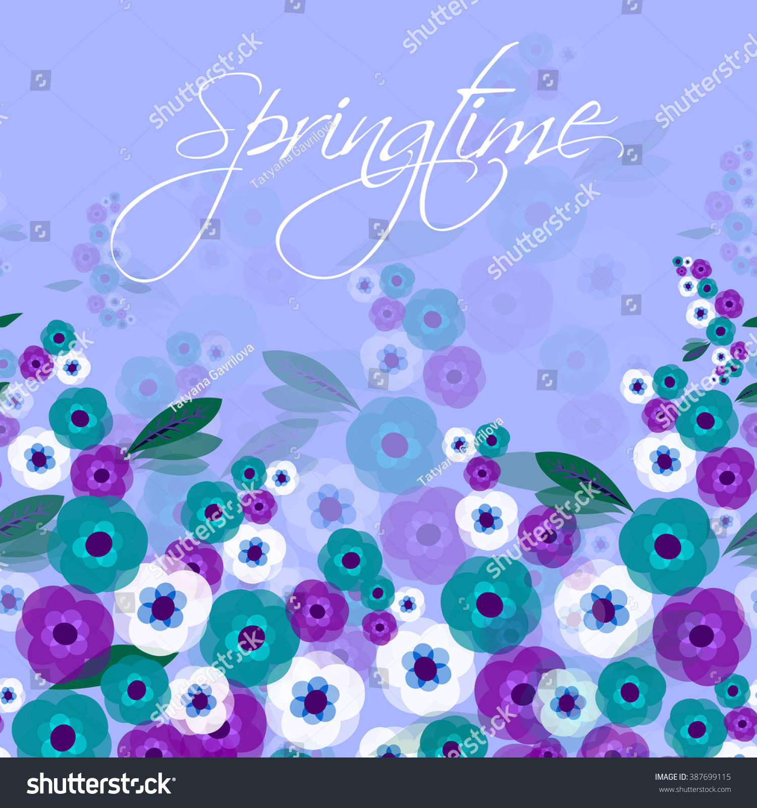 Floral Card Postcard Spring Vector Illustration Stock Vector (Royalty ...