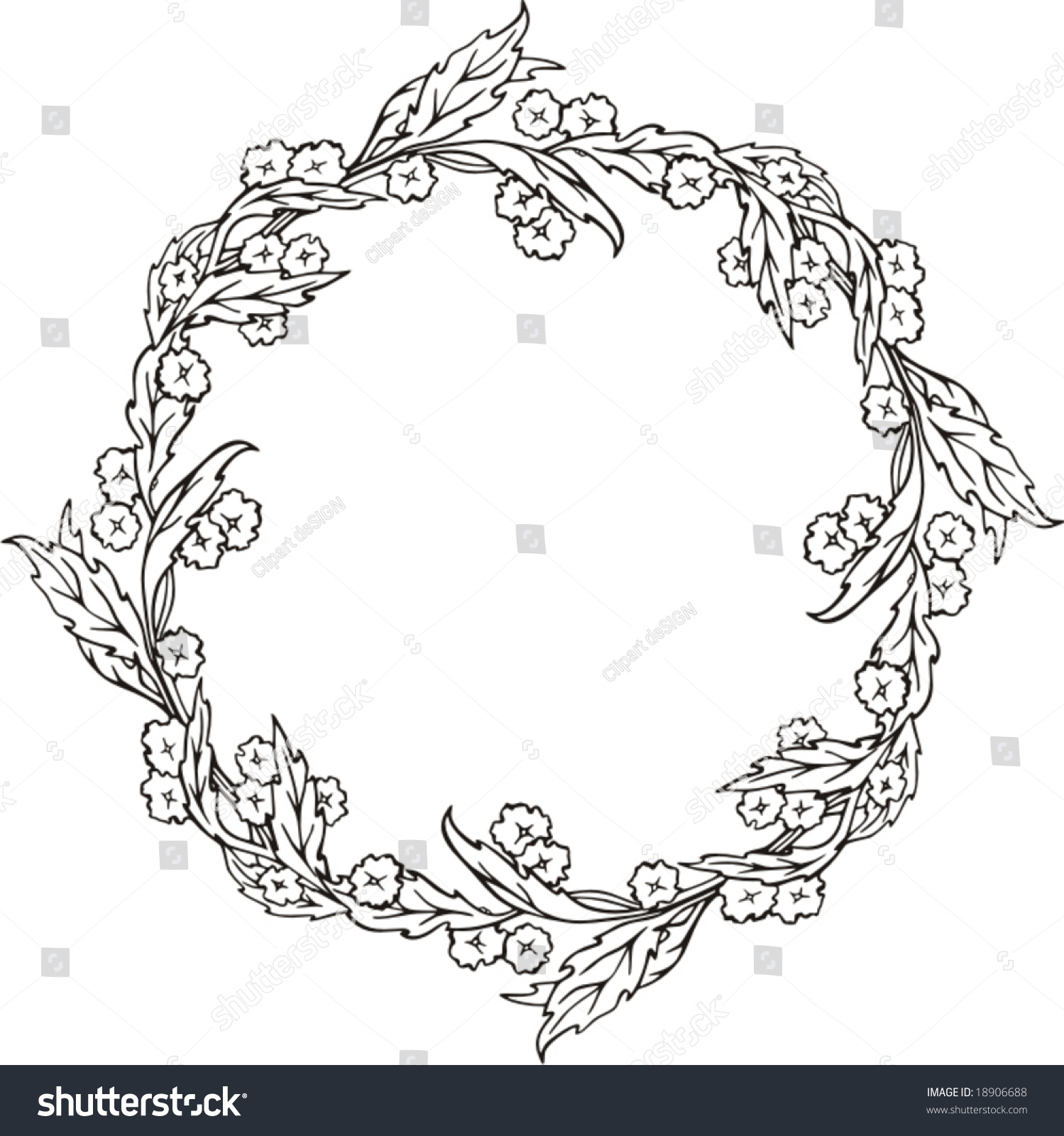 Floral Circle Vector Frame Stock Vector (Royalty Free) 18906688