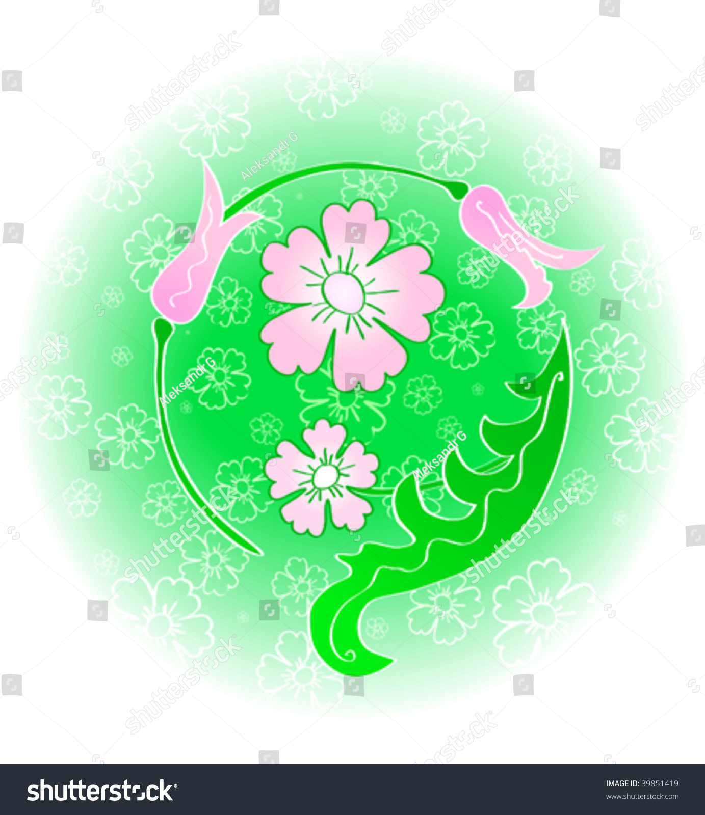Floral Circle Vector Illustration Stock Vector (Royalty Free) 39851419 ...