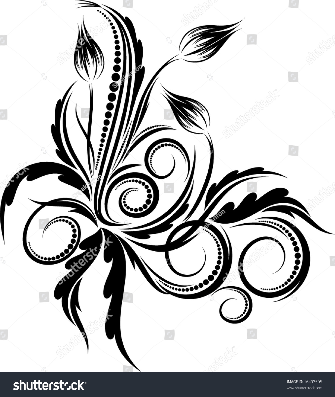 Floral Corner Vector Illustration Stock Vector (Royalty Free) 16493605 ...