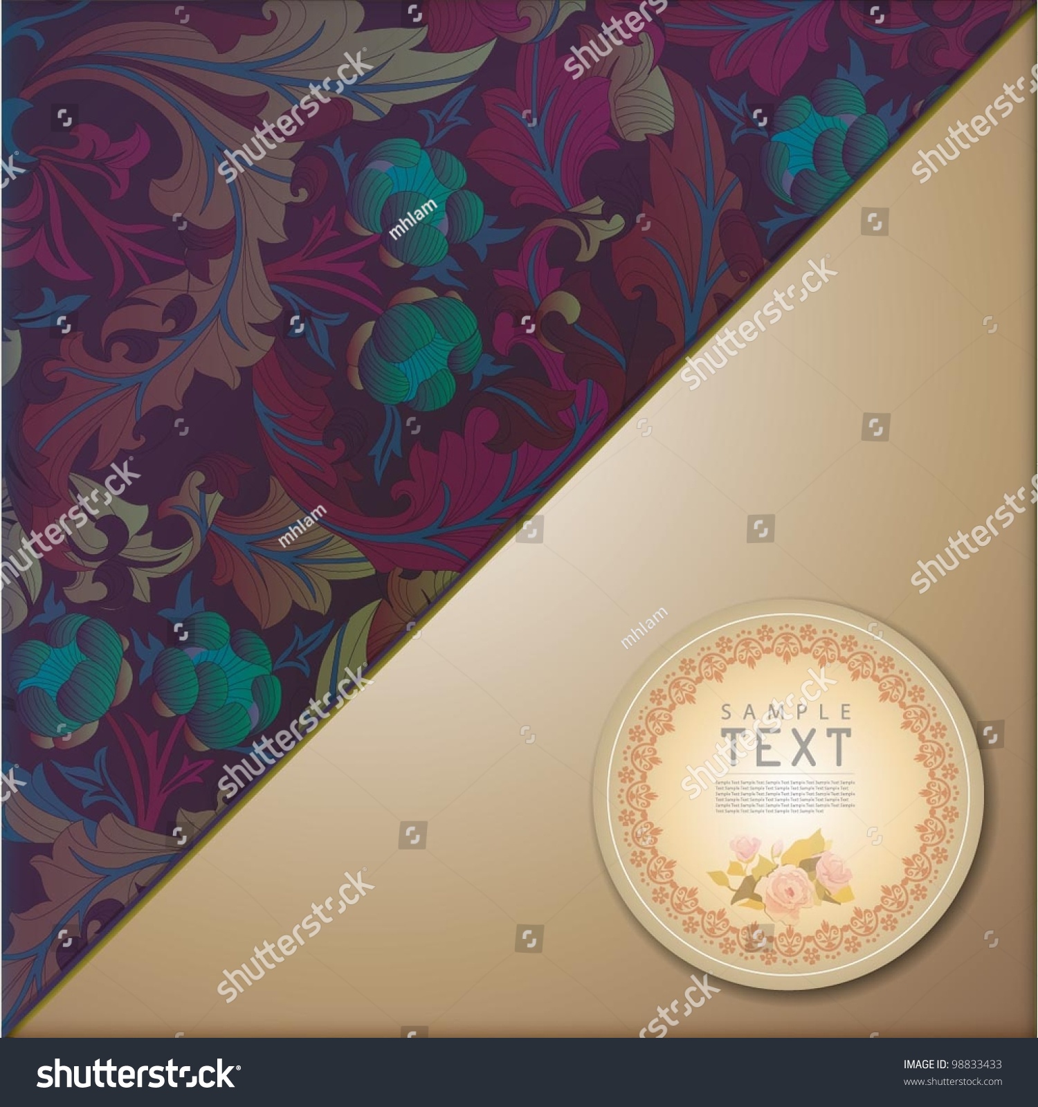 Floral Cover Design Stock Vector (Royalty Free) 98833433 | Shutterstock