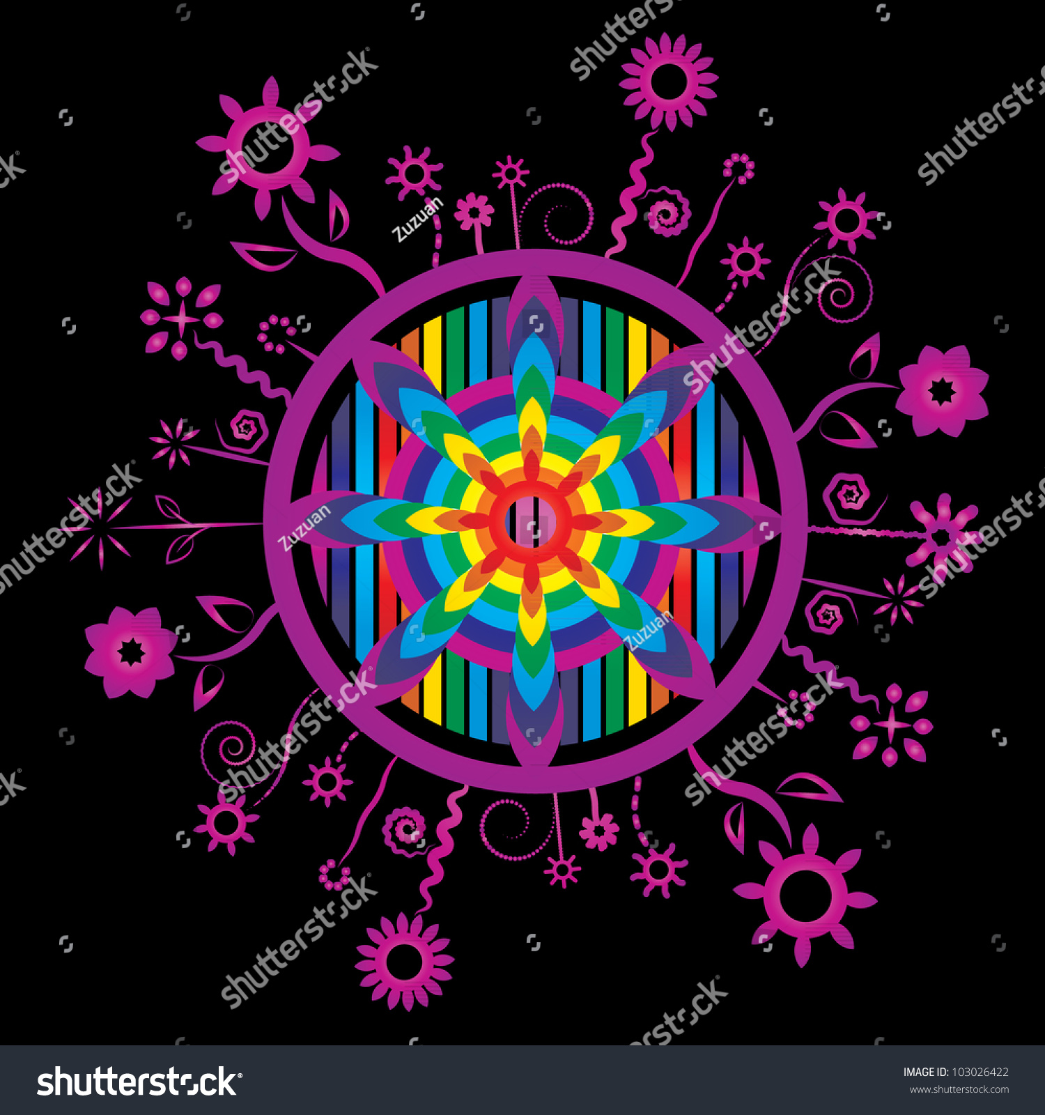 Floral Decorative Symbol Vector Stock Vector (Royalty Free) 103026422 ...