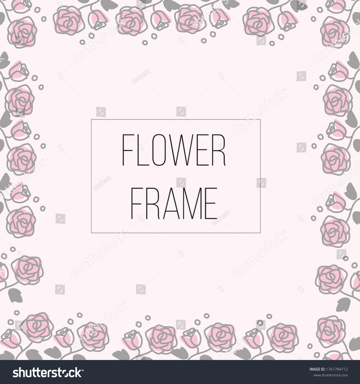 Floral Decorative Vector Frame Template Design Stock Vector (Royalty ...