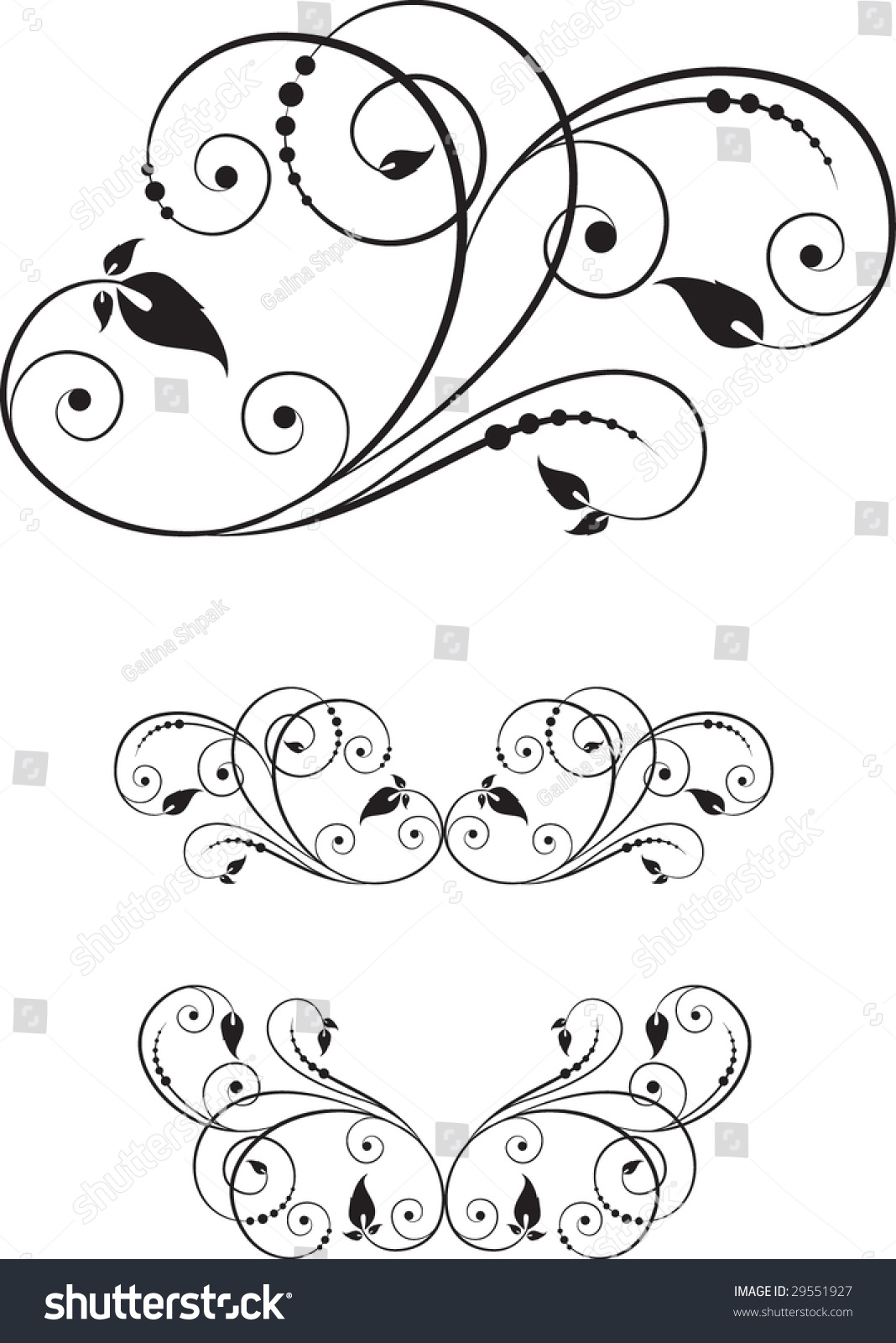 Floral Design Element Stock Vector (Royalty Free) 29551927 | Shutterstock