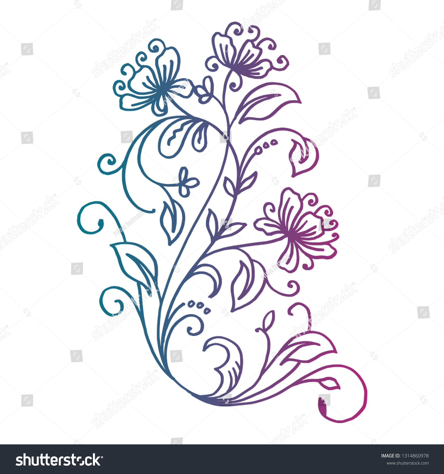 Floral Flower Vector Stock Vector (Royalty Free) 1314860978
