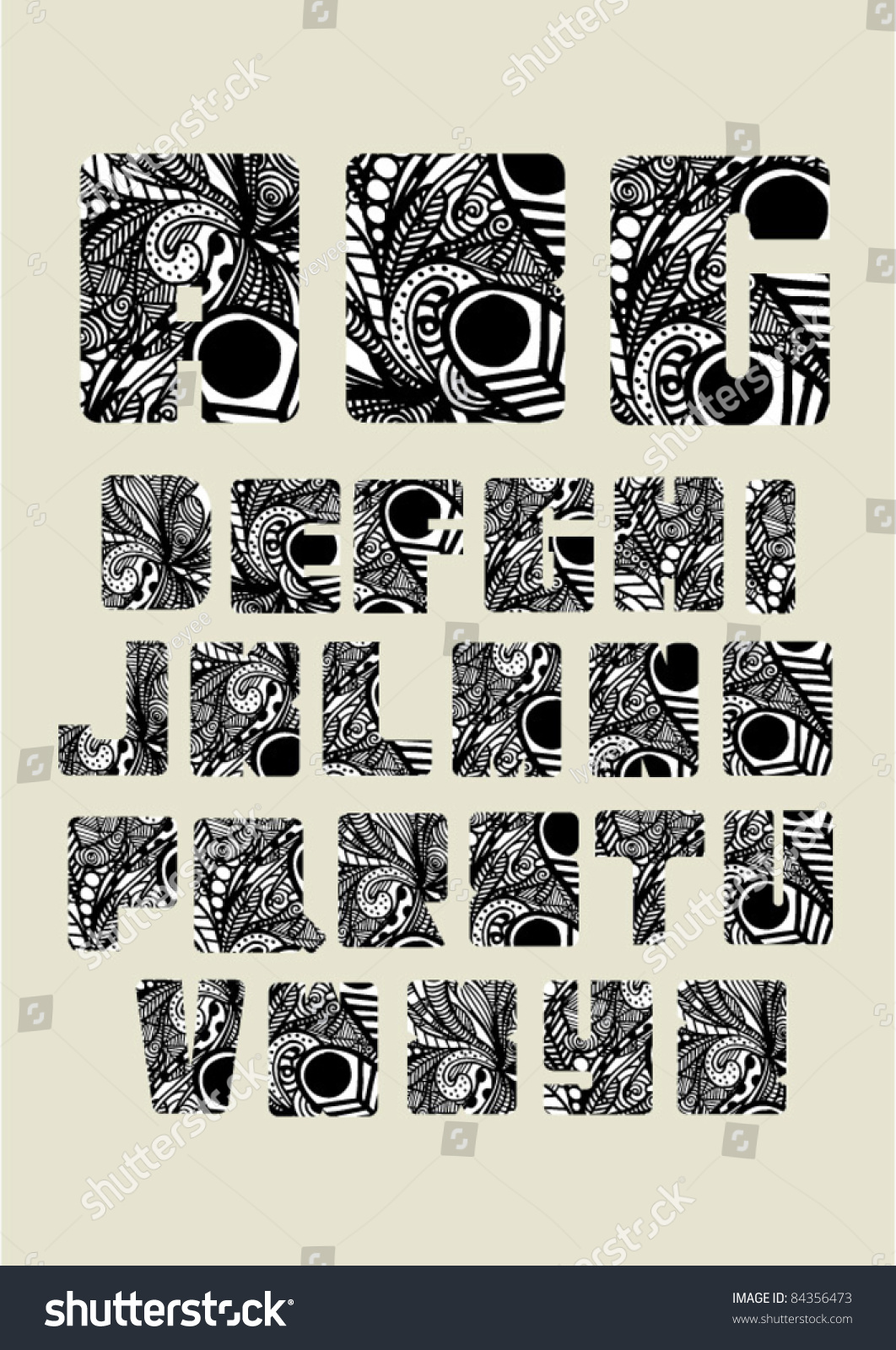 Floral Font Vectorillustration Stock Vector (Royalty Free) 84356473 ...