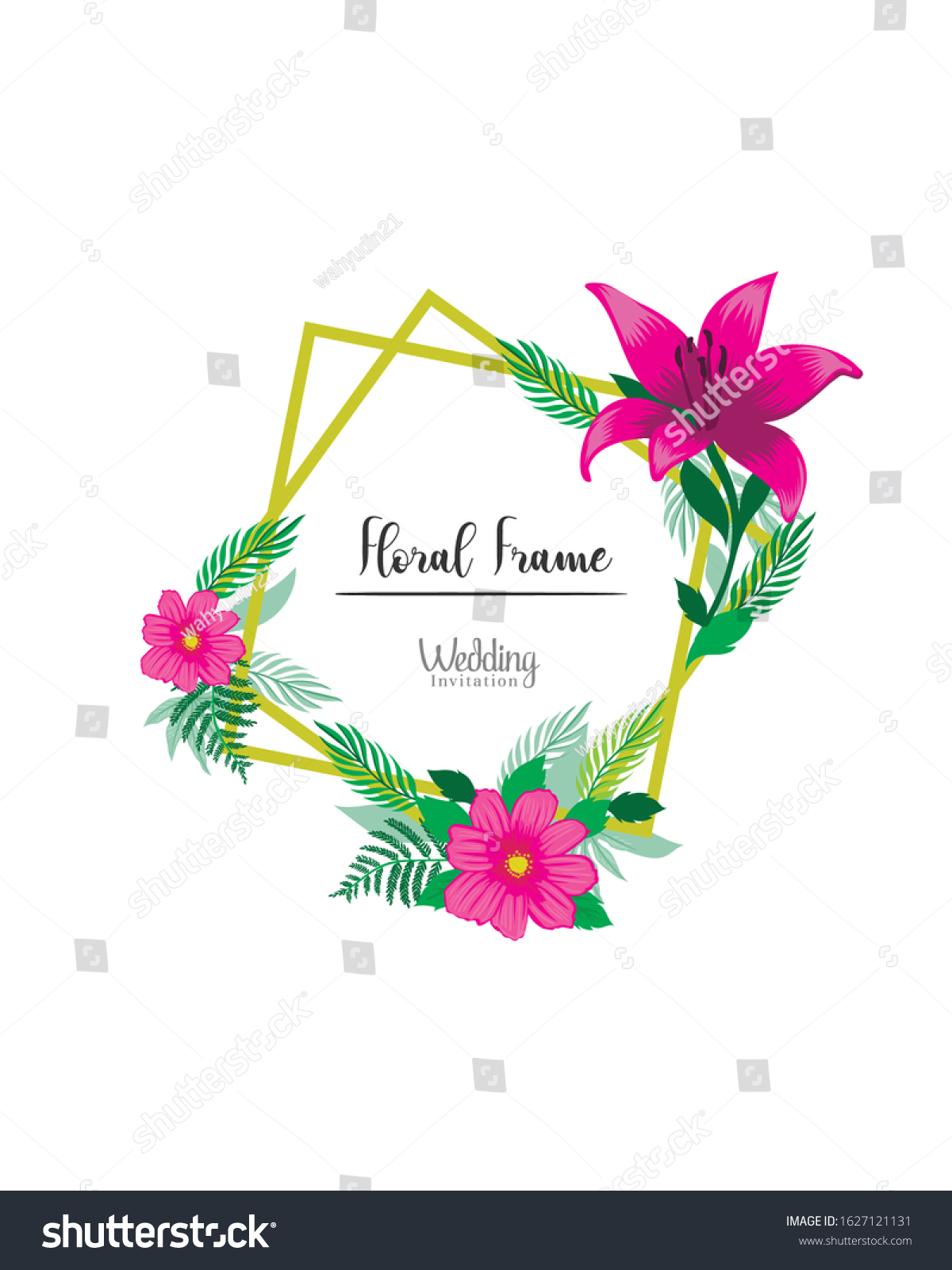 Floral Frame Wedding Invitation Vector Stock Vector (Royalty Free ...