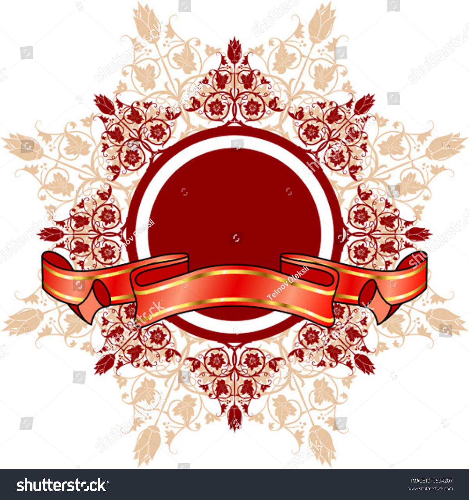 Floral Frame Ribbon Elements Design Vector Stock Vector (Royalty Free ...