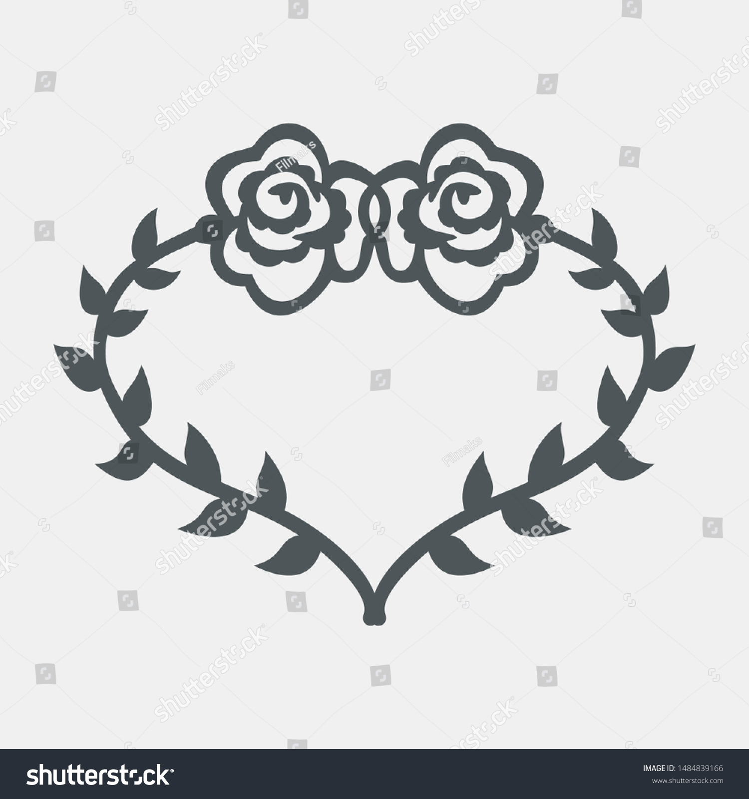 Floral Frame Roses Vector Stock Vector (Royalty Free) 1484839166 ...