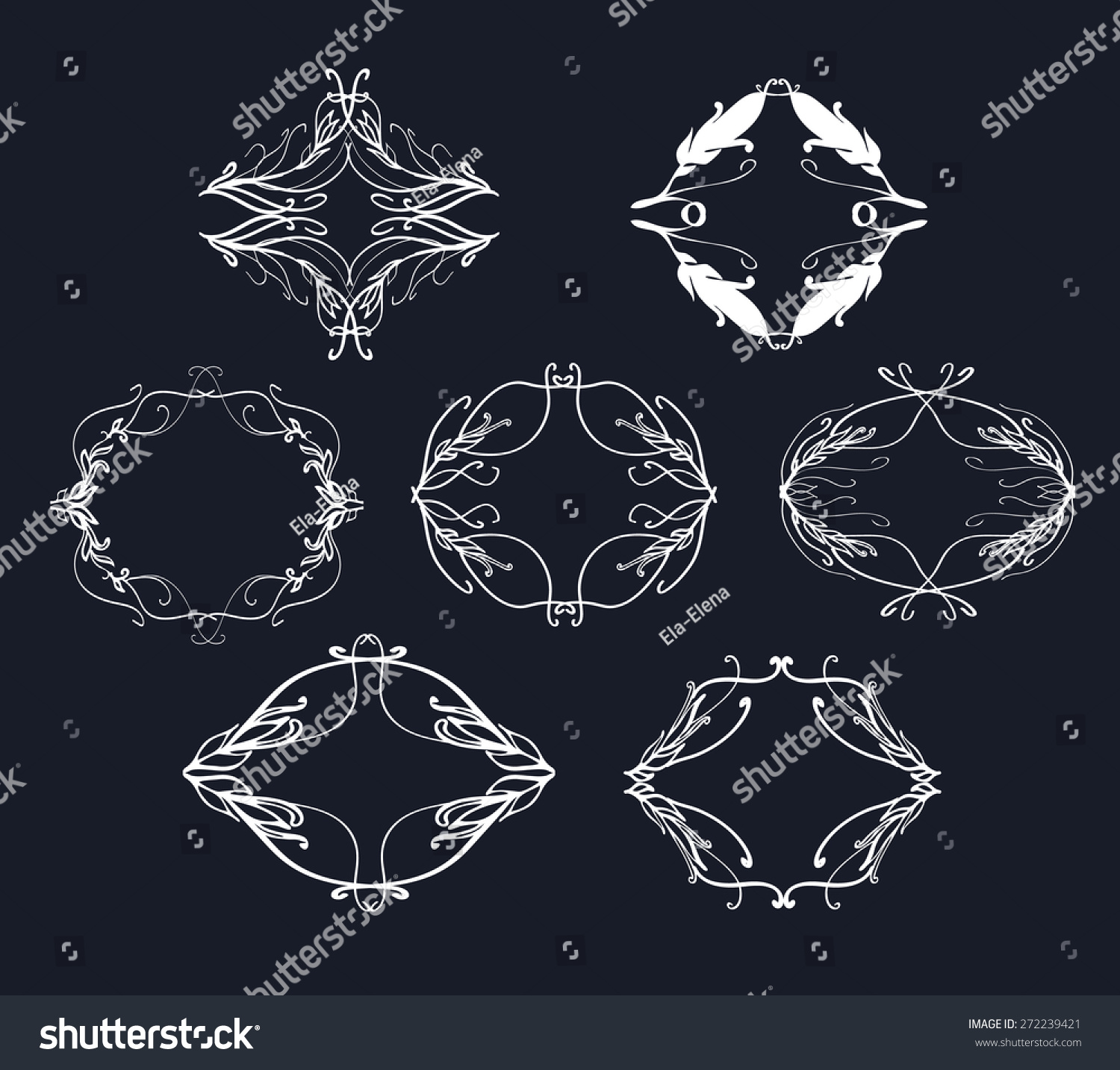 Floral Frames Hand Drawn Vector Illustration Stock Vector (Royalty Free ...