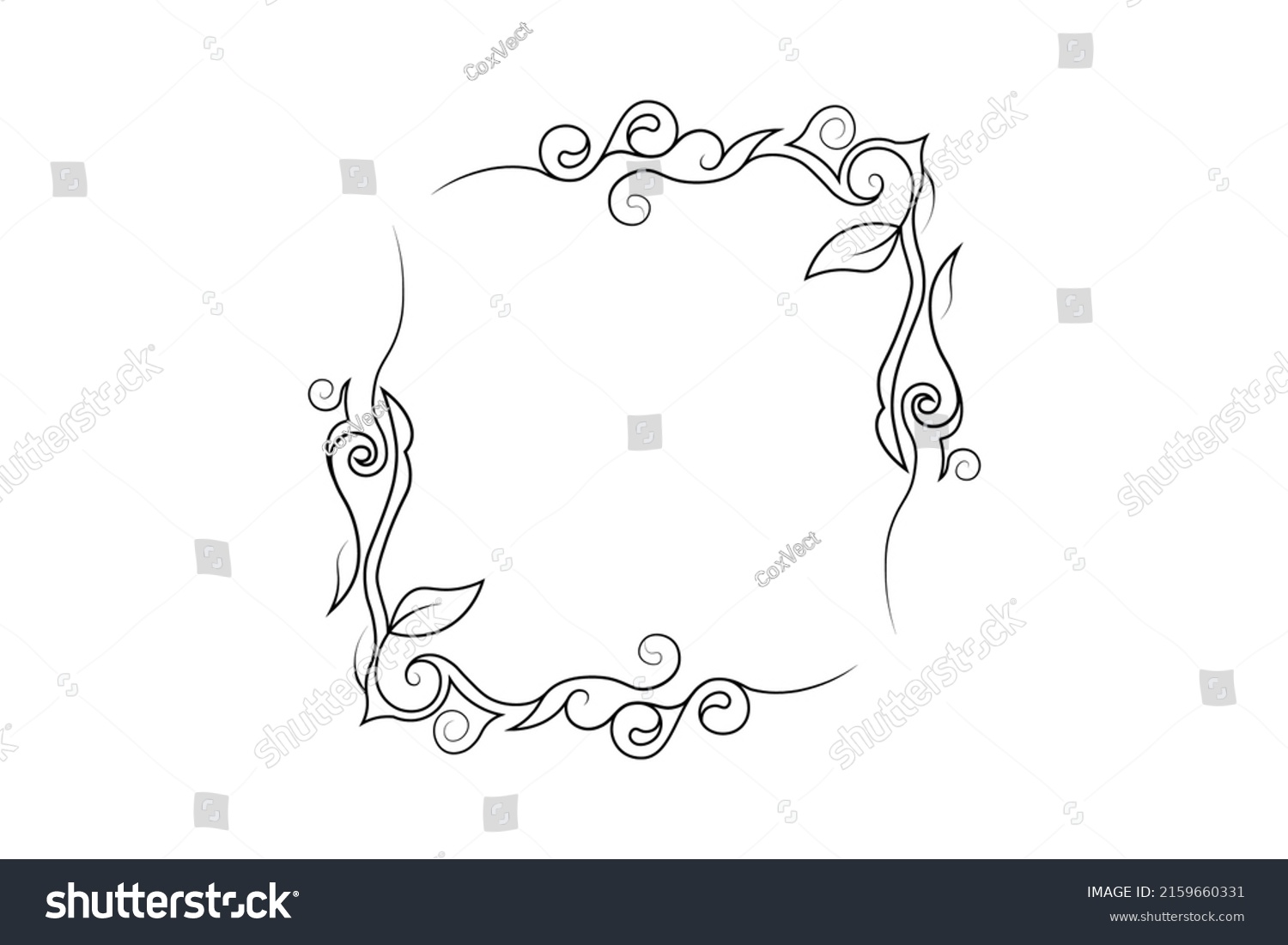 Floral Hand Drawing Frame Flower Drawing Stock Vector (Royalty Free ...