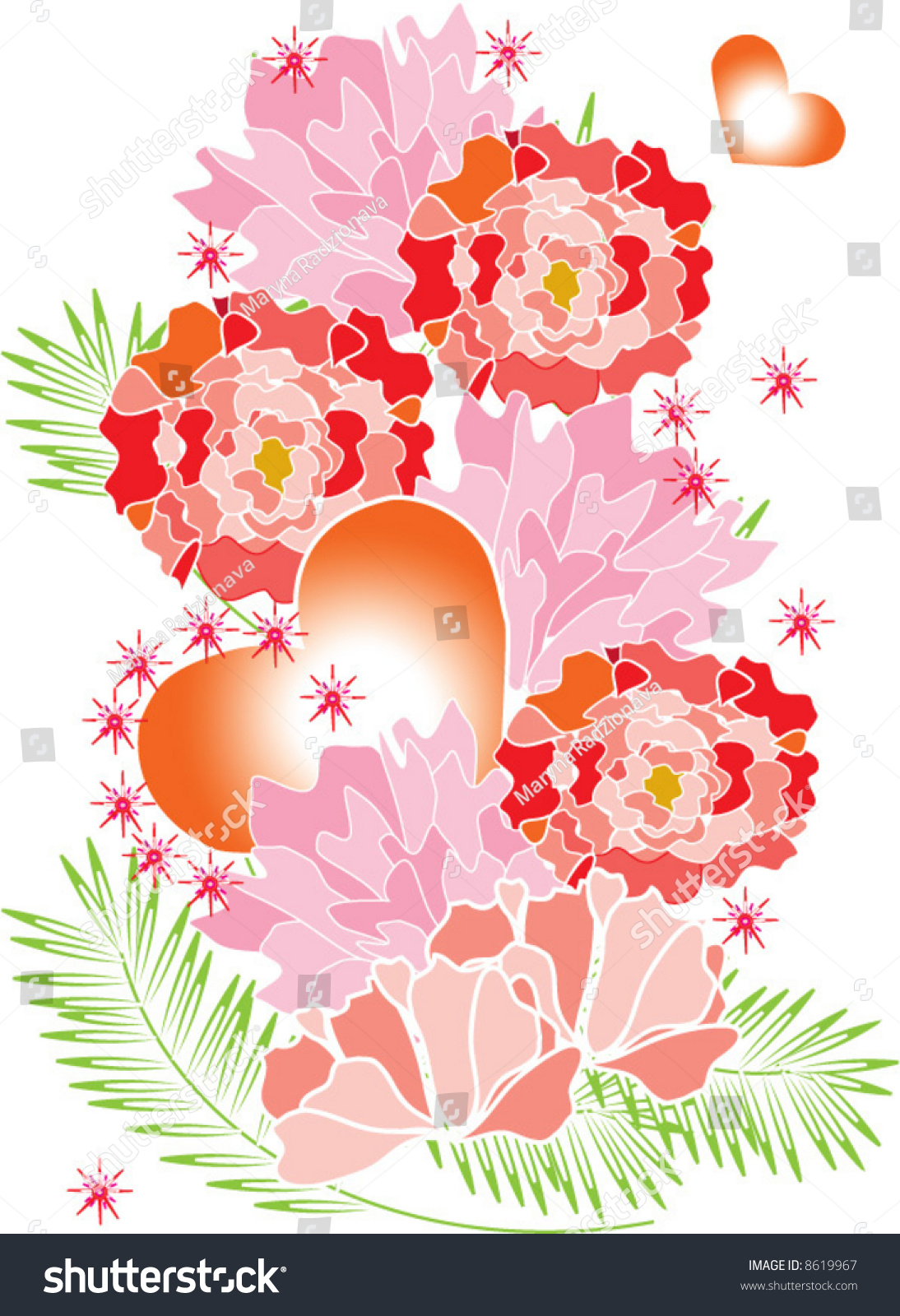 Floral Love Card Stock Vector 8619967 - Shutterstock