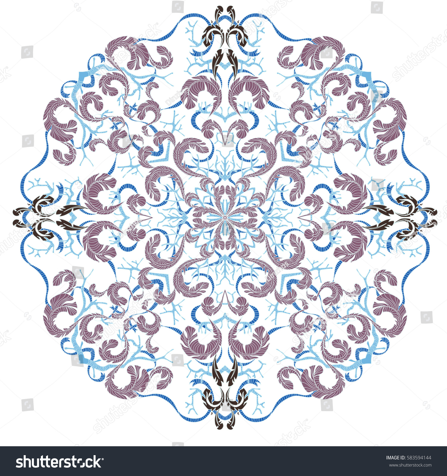 Floral Medallion Pattern Stock Vector (Royalty Free) 583594144 ...