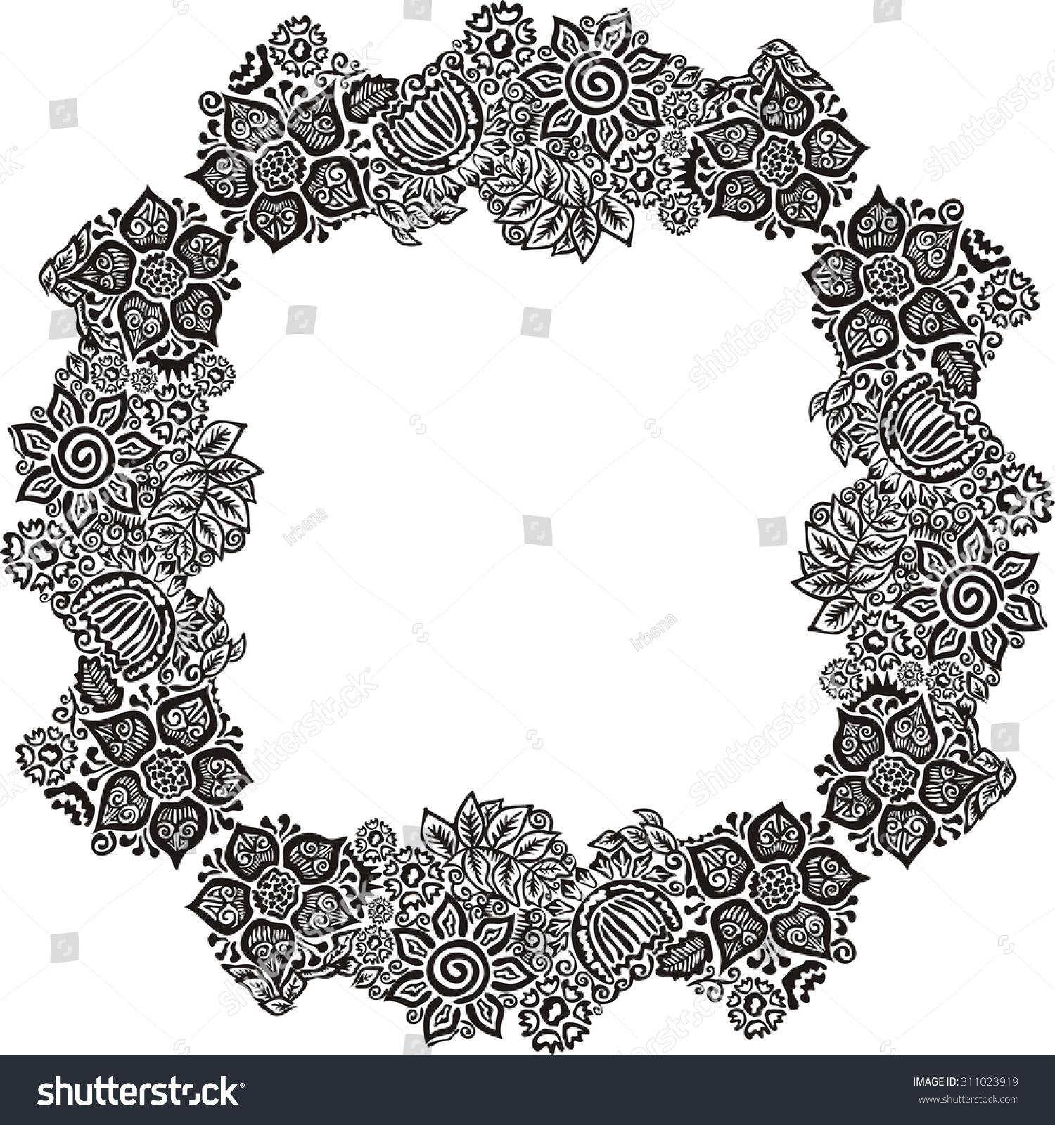Floral Nature Pattern Frame Vector Illustration Stock Vector (Royalty ...