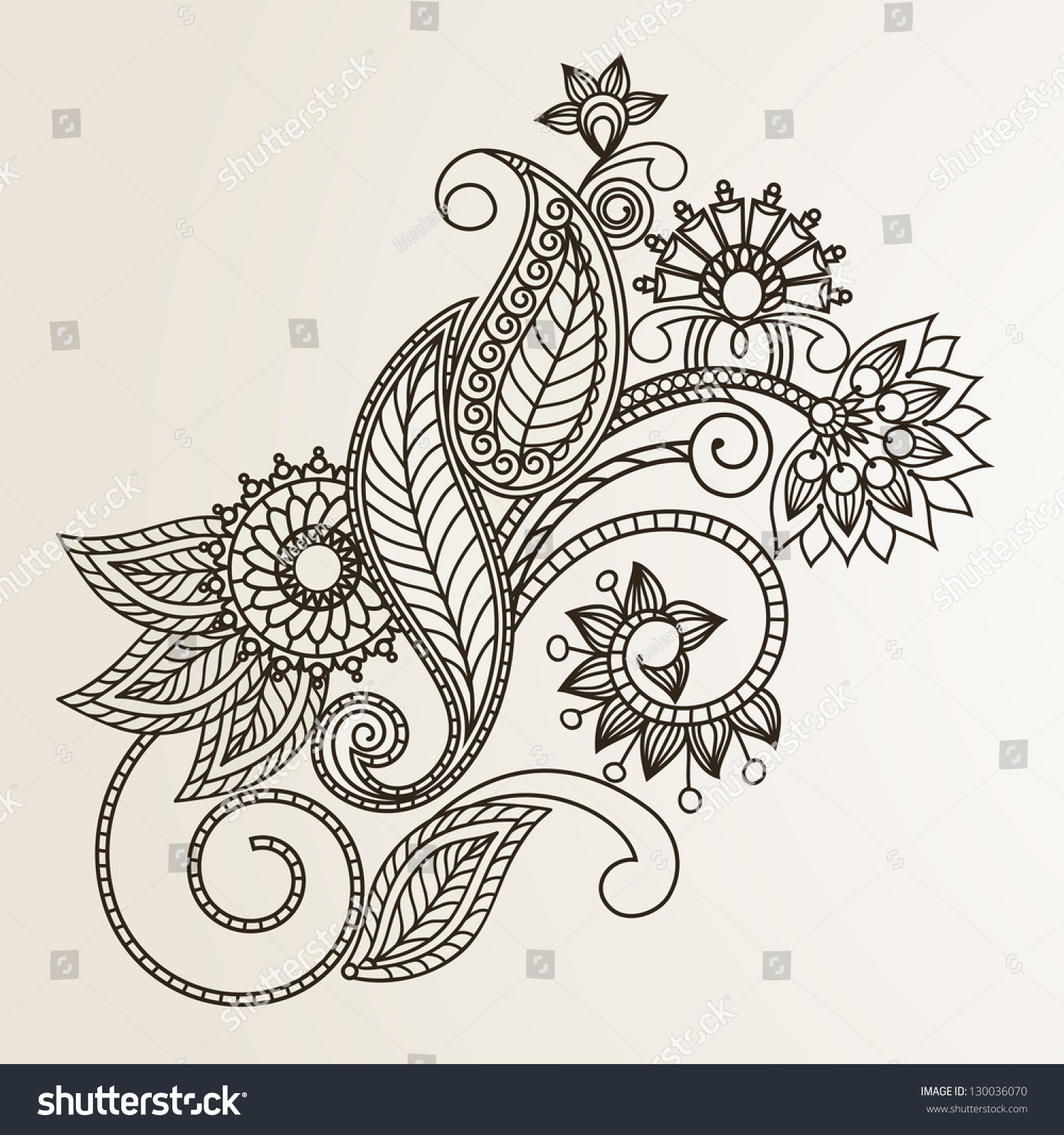 Floral Pattern Hand Drawing Illustration Stock Vector (Royalty Free ...